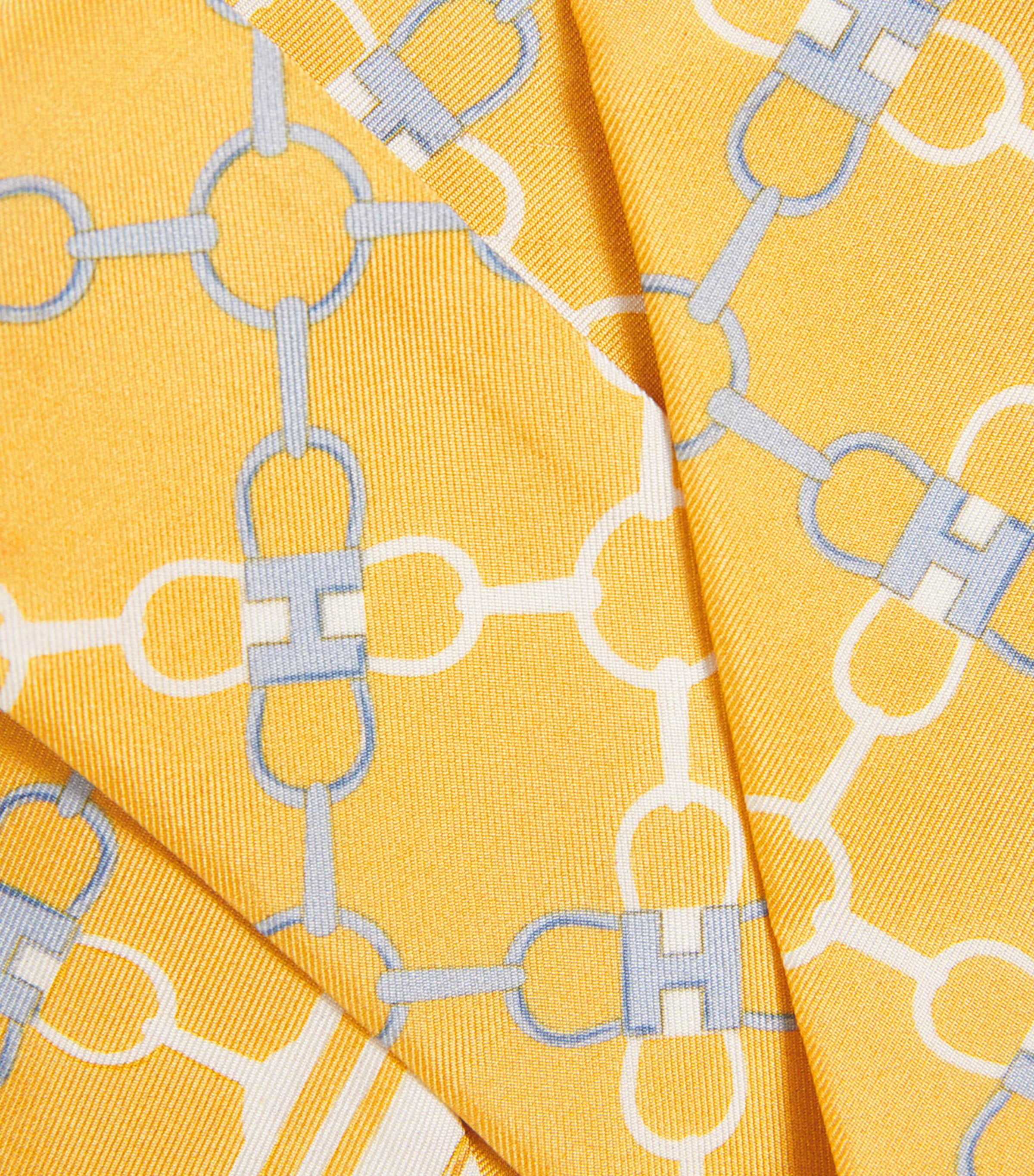 Harrods Yellow Silk Twill Snaffle Scarf | Harrods SE