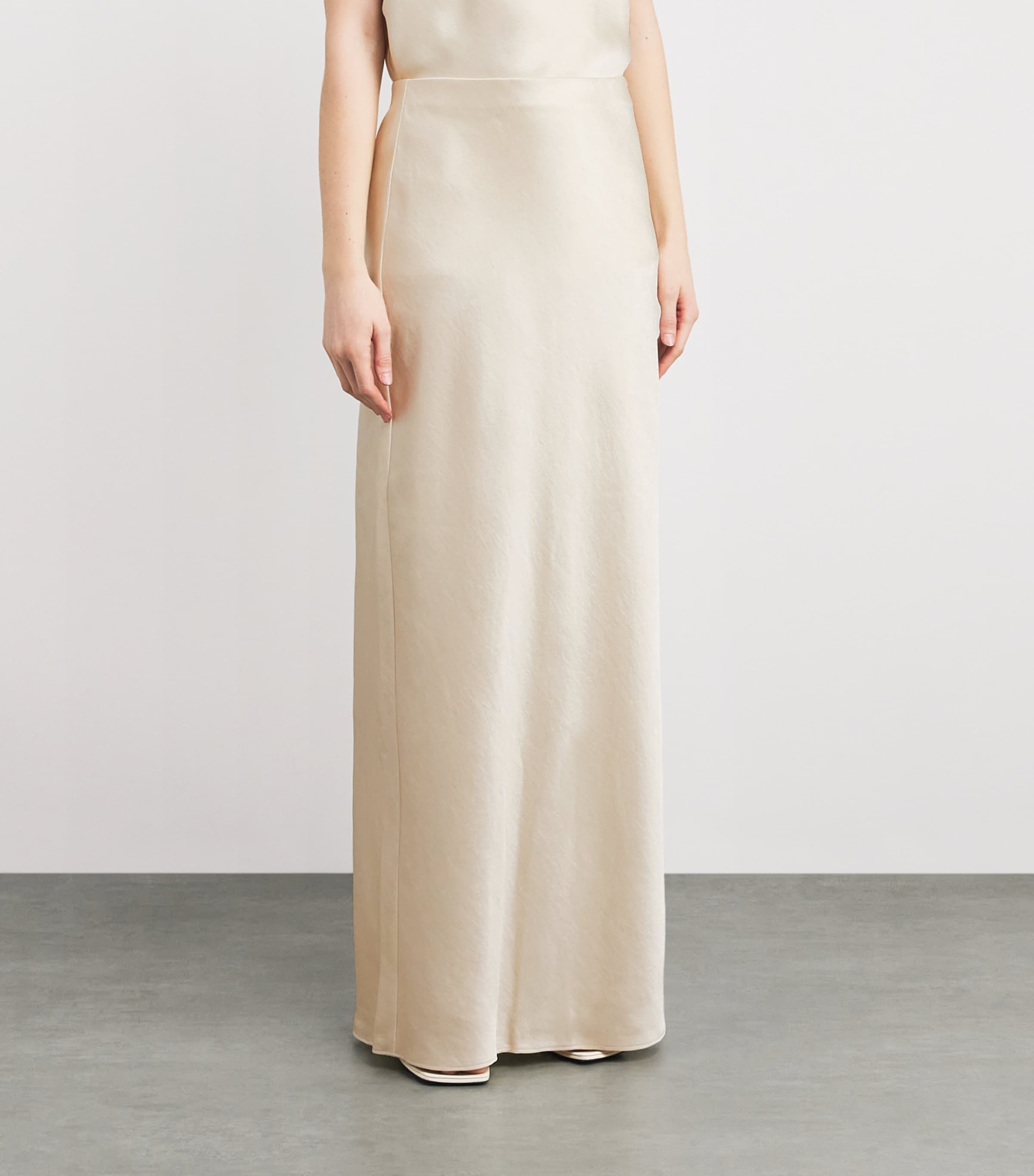 Vince Ivory Satin Bias-Cut Column Skirt | Harrods CA