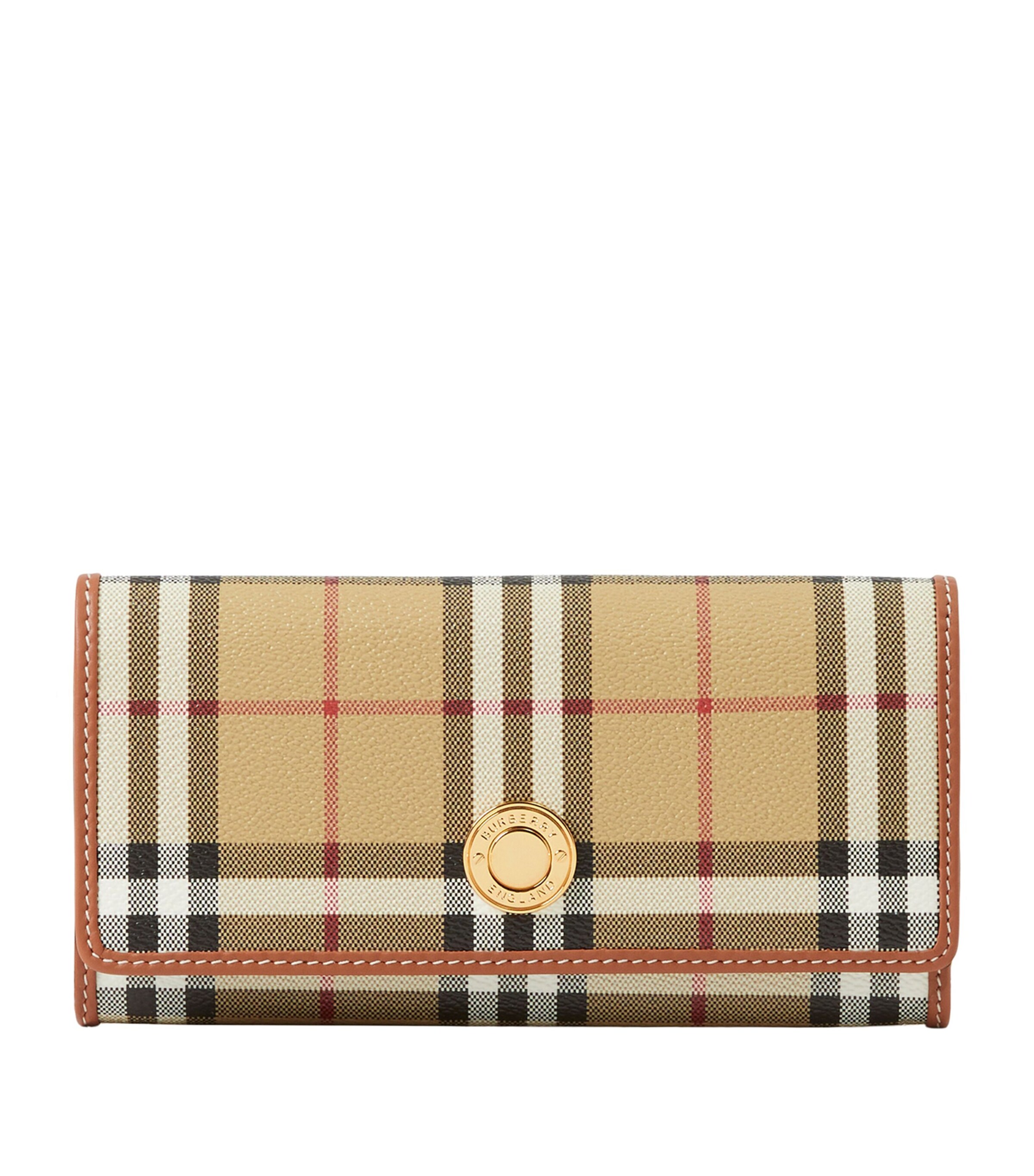 Burberry Beige Check Continental Wallet | Harrods LB
