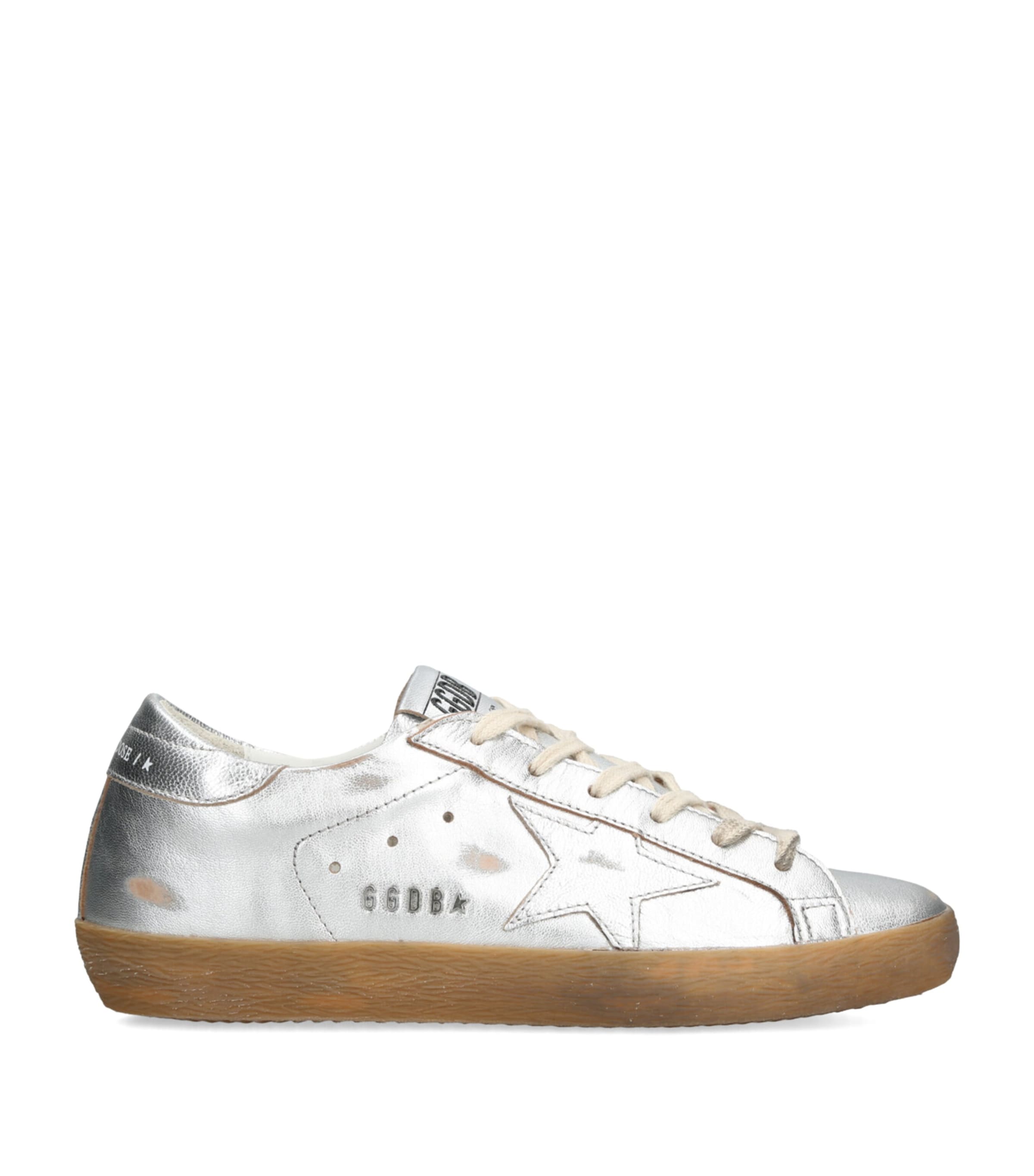 Golden Goose Metallic Leather Super-star Sneakers In Silver | ModeSens