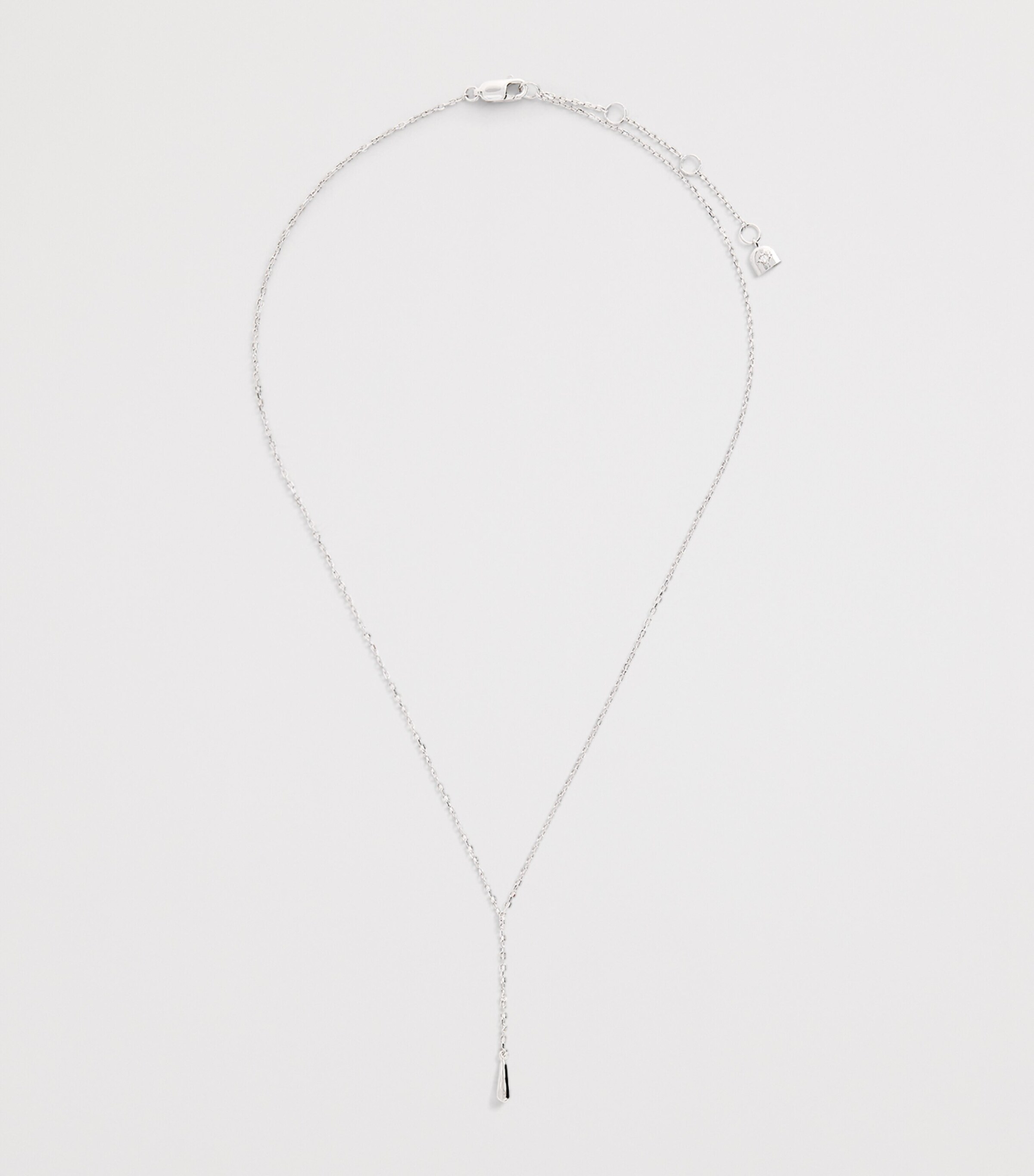 Astrid & Miyu Sterling Silver Molten Charm Lariat Necklace | Harrods US