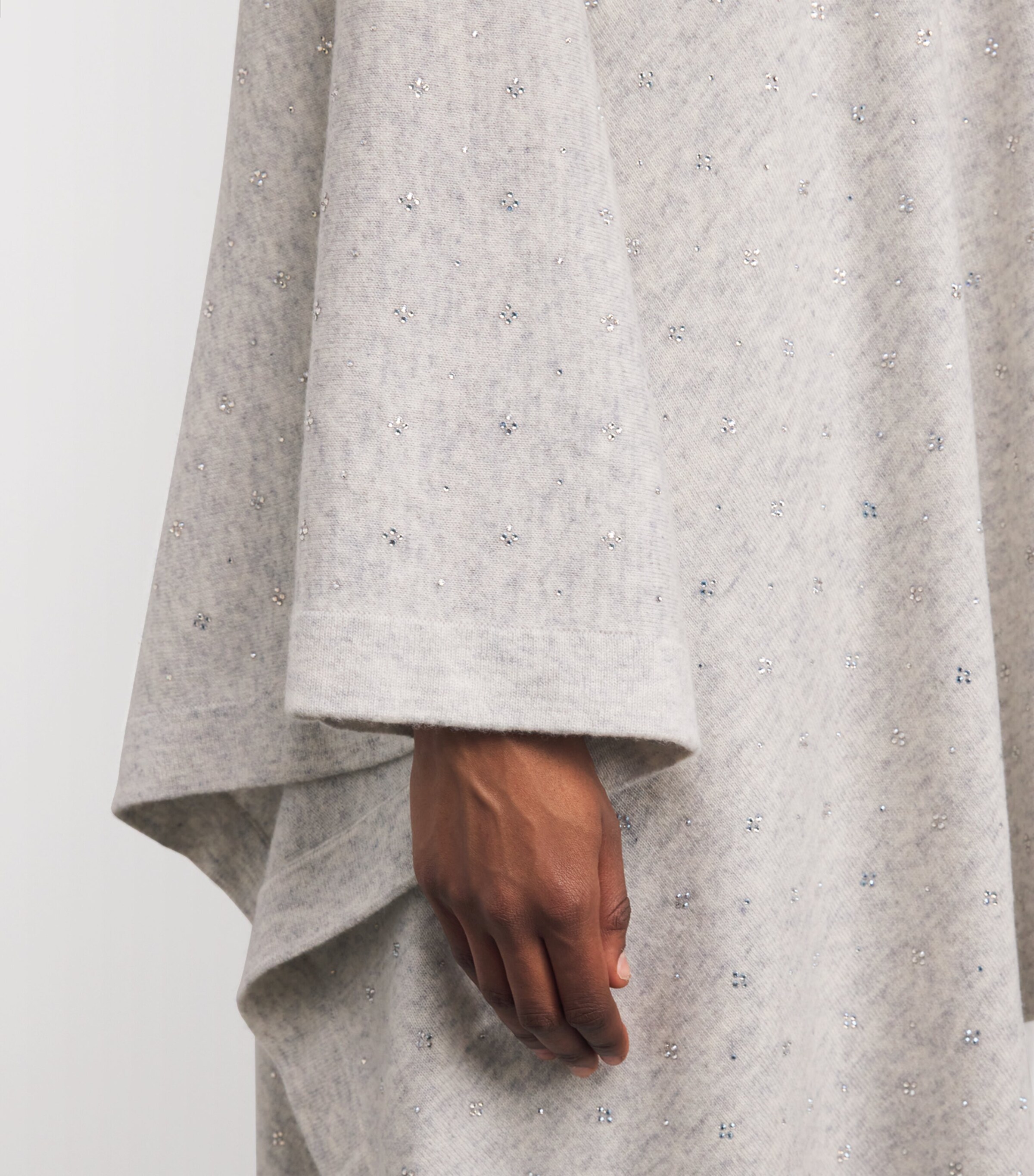 William Sharp Grey Cashmere Oversized Luxe Scatter Cape | Harrods US