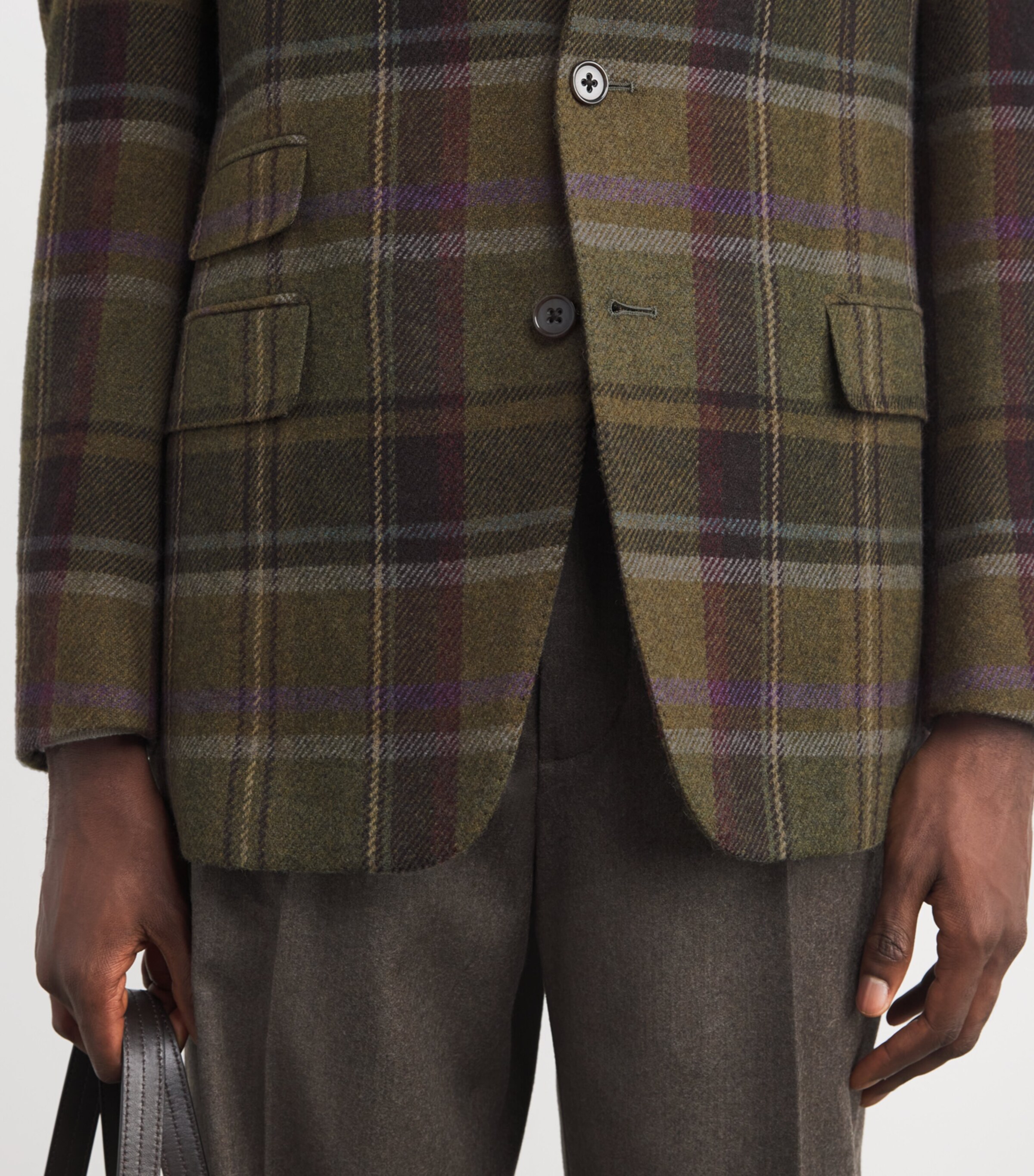 Ralph Lauren Purple Label Multi Wool-Cashmere Plaid Kent Blazer ...