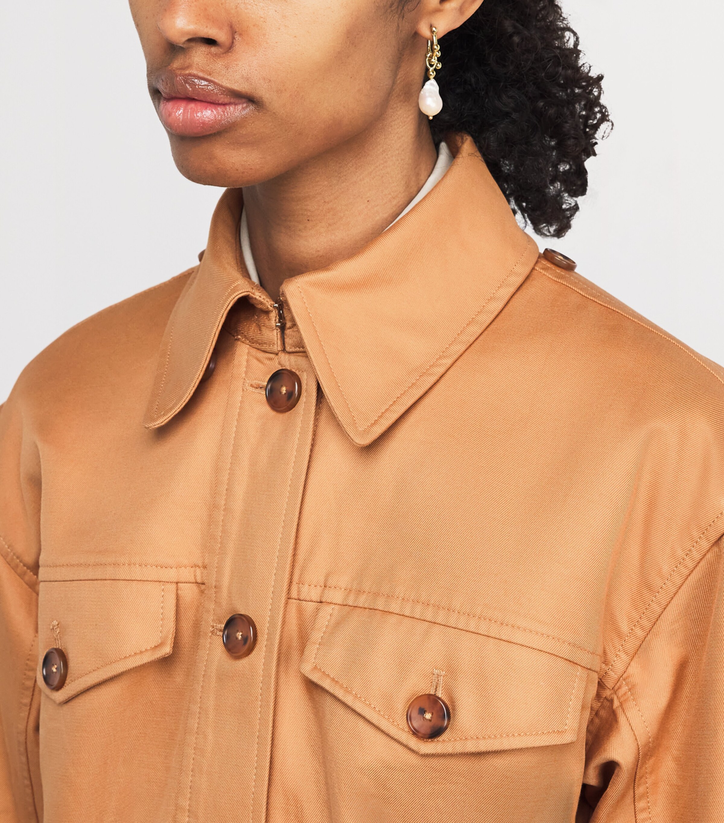 Ulla Johnson Beige Cotton Cape-Overlay Devon Coat | Harrods AE