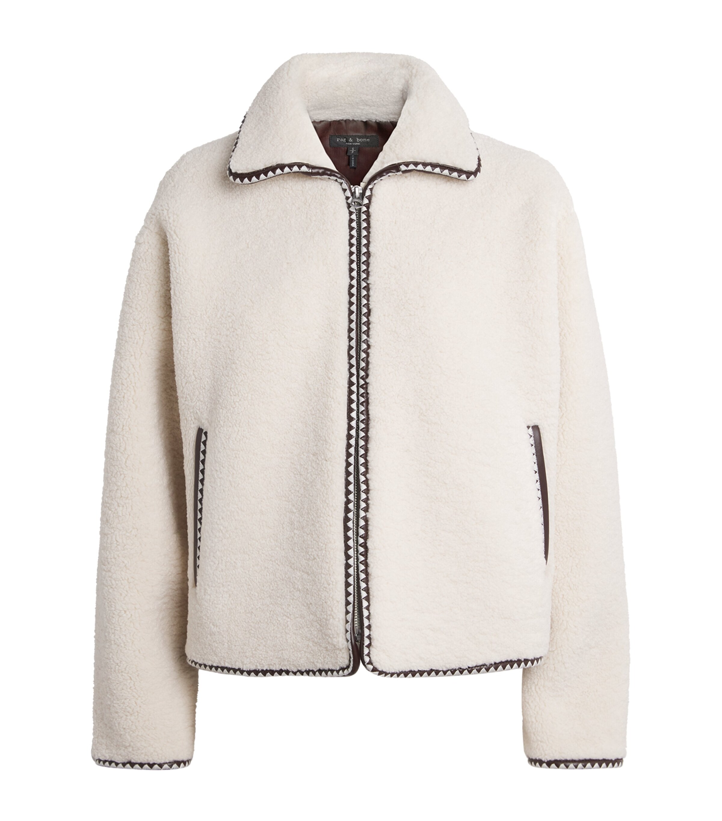Rag & Bone Ivory Faux Shearling Mai Jacket | Harrods NZ