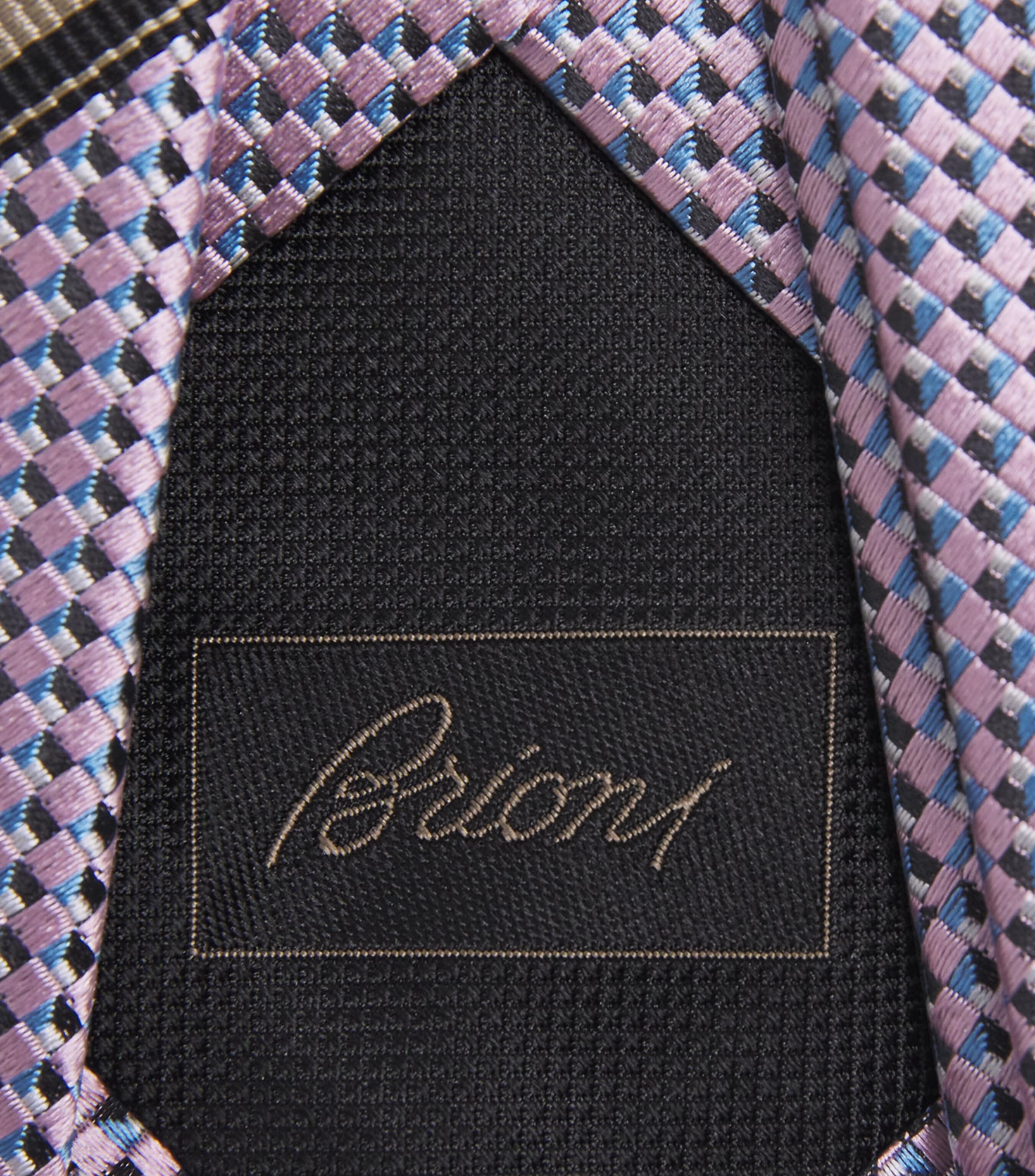 Brioni Pink Silk Geometric-Jacquard Tie | Harrods US