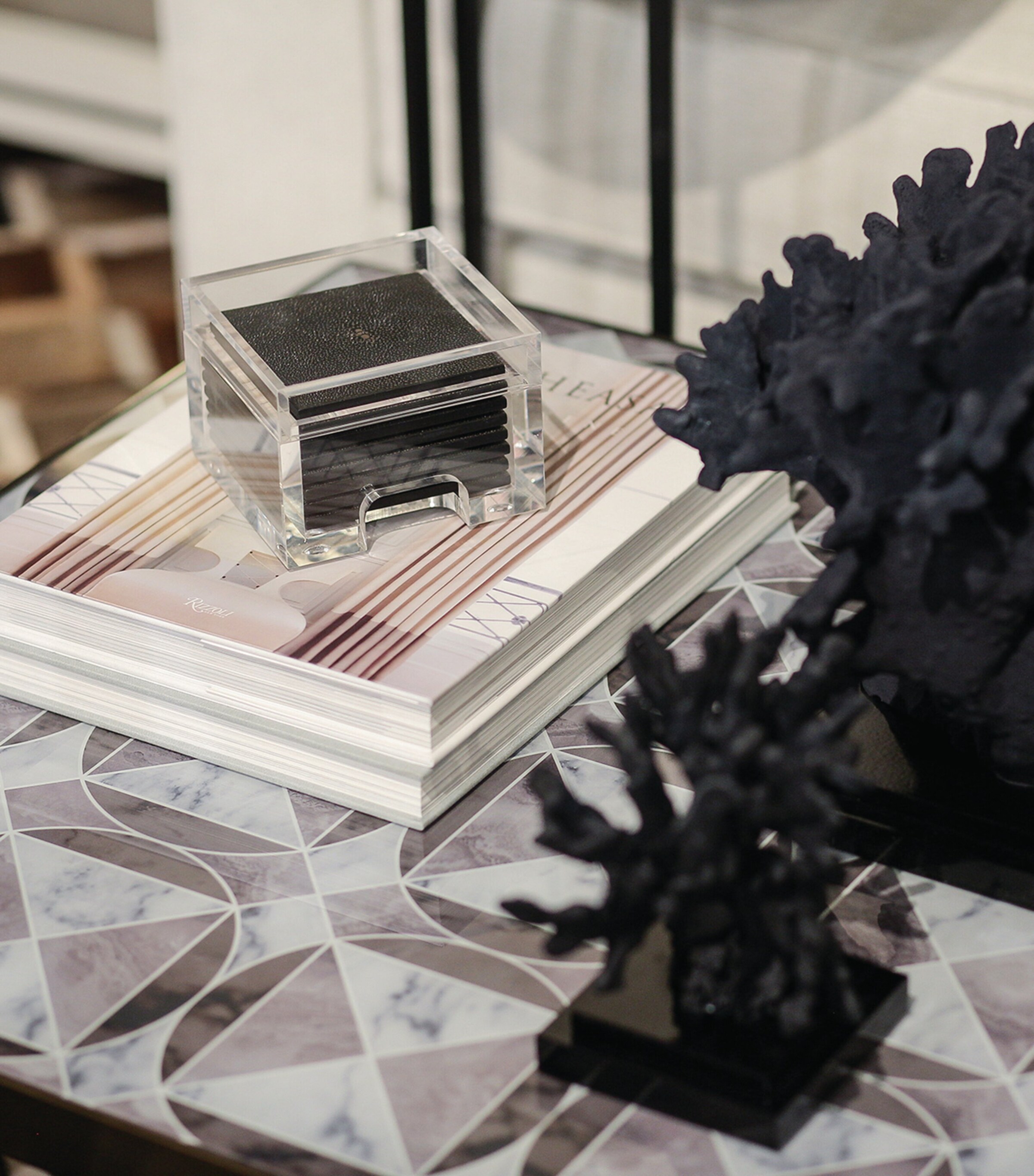 Posh Trading Company Coastbox with Faux Shagreen Coasters (Set of 8 ...