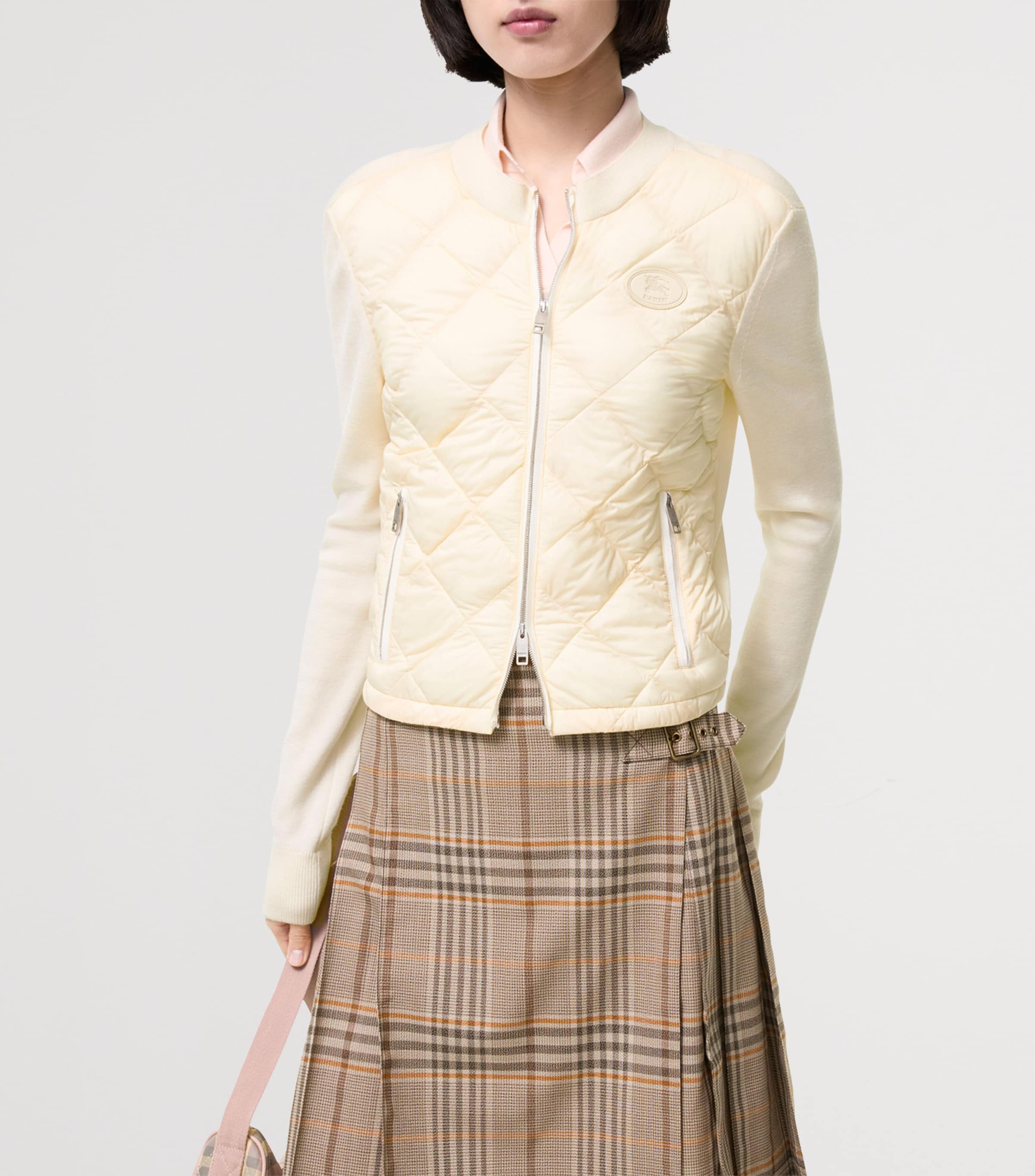 Burberry White EKD Stamp Quilted Jacket | Harrods CN