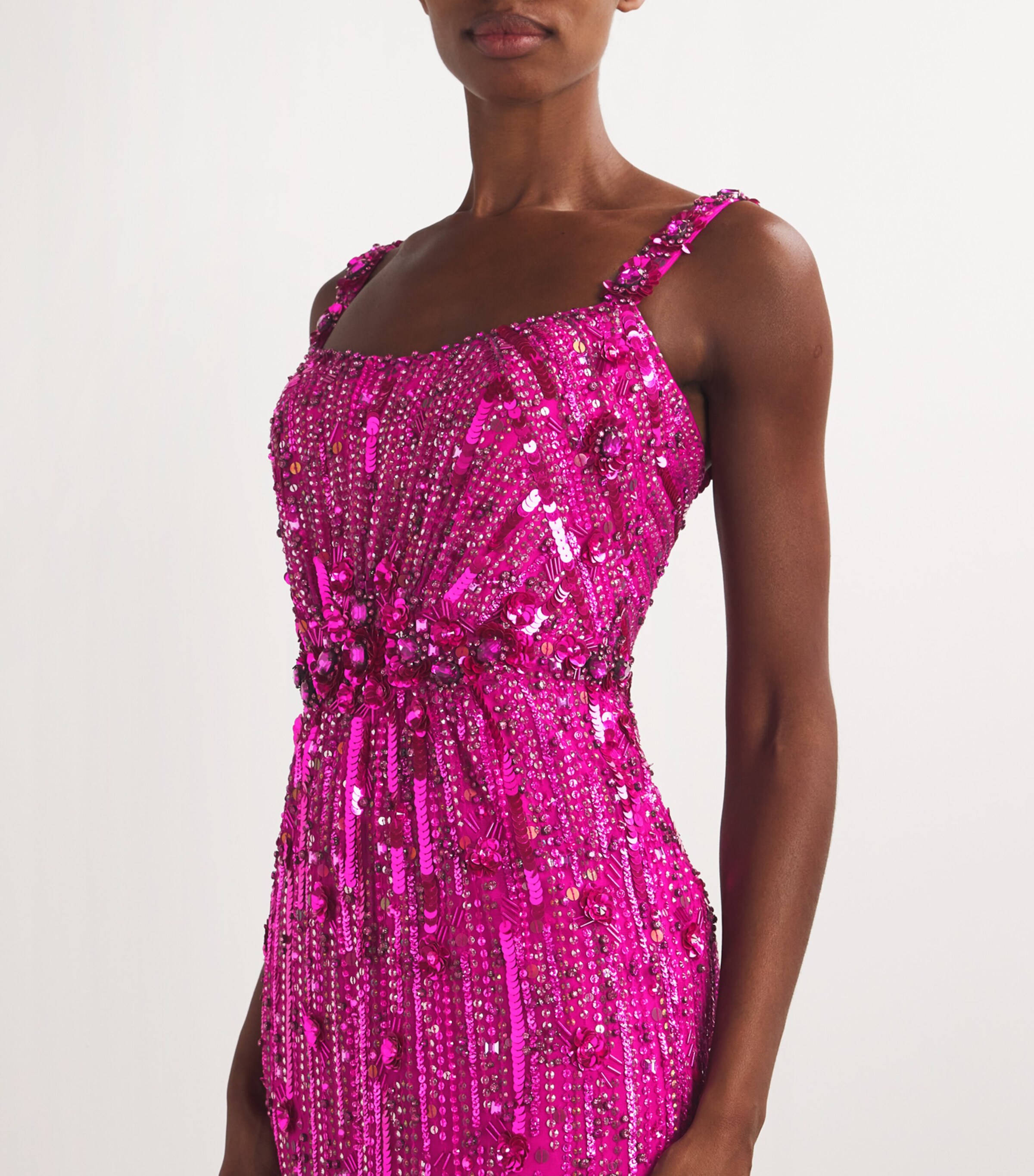 Jenny Packham Pink Sequin-Embellished Bright Gem Gown | Harrods UK