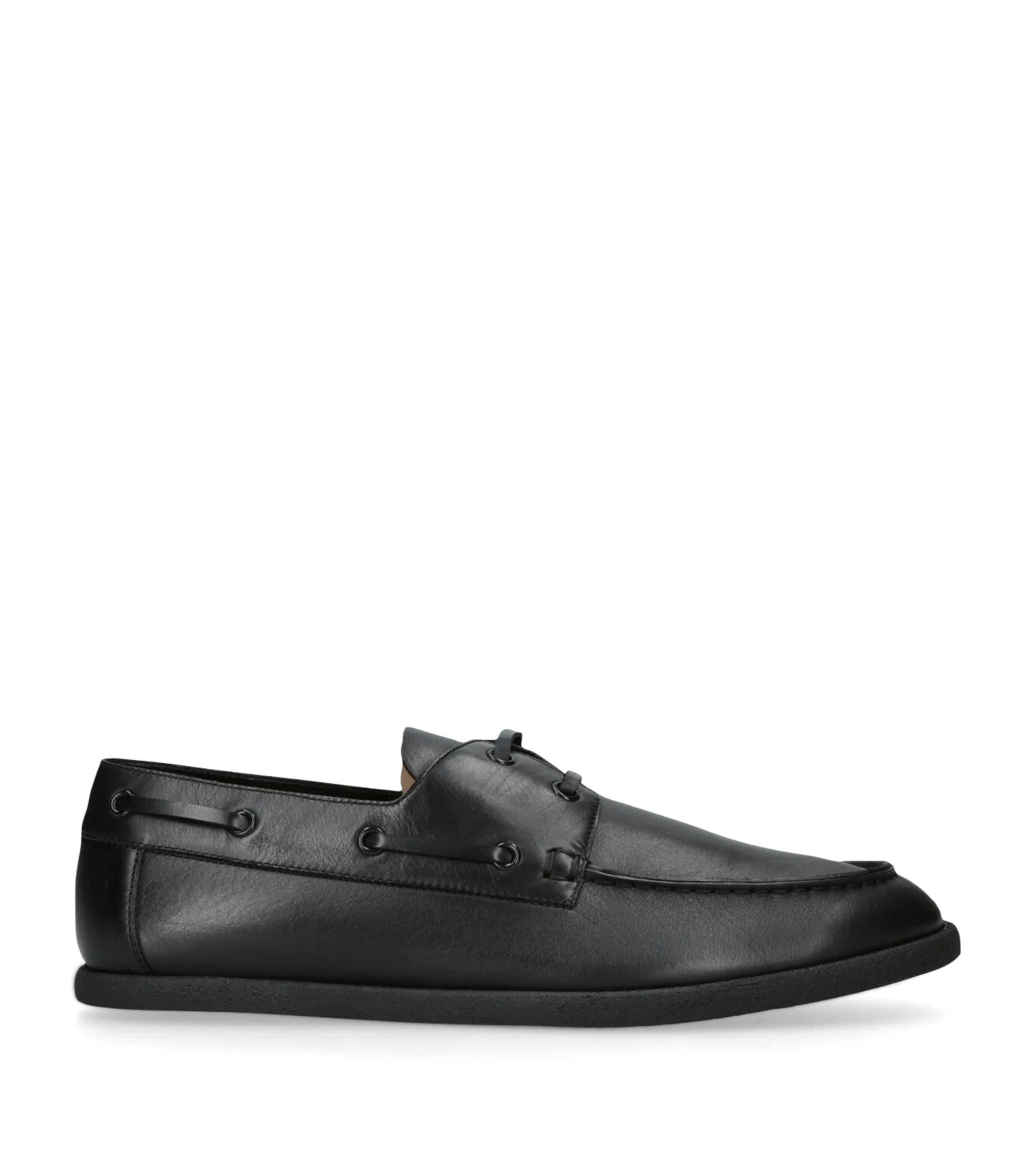 The Row Black Novus Leather Sailor Shoes | Harrods ES