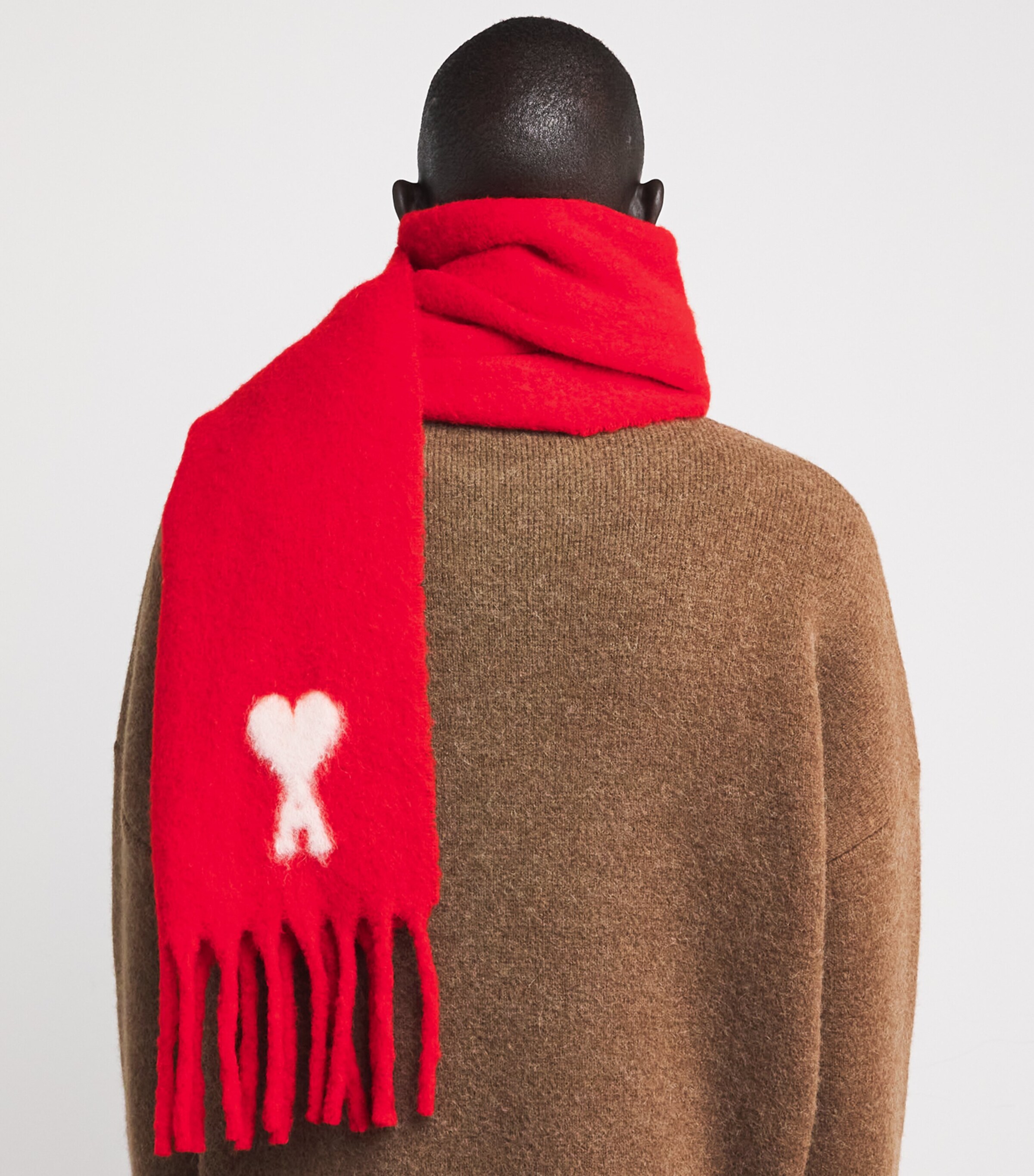 AMI Paris Red Alpaca-Blend Ami de Coeur Scarf | Harrods DE