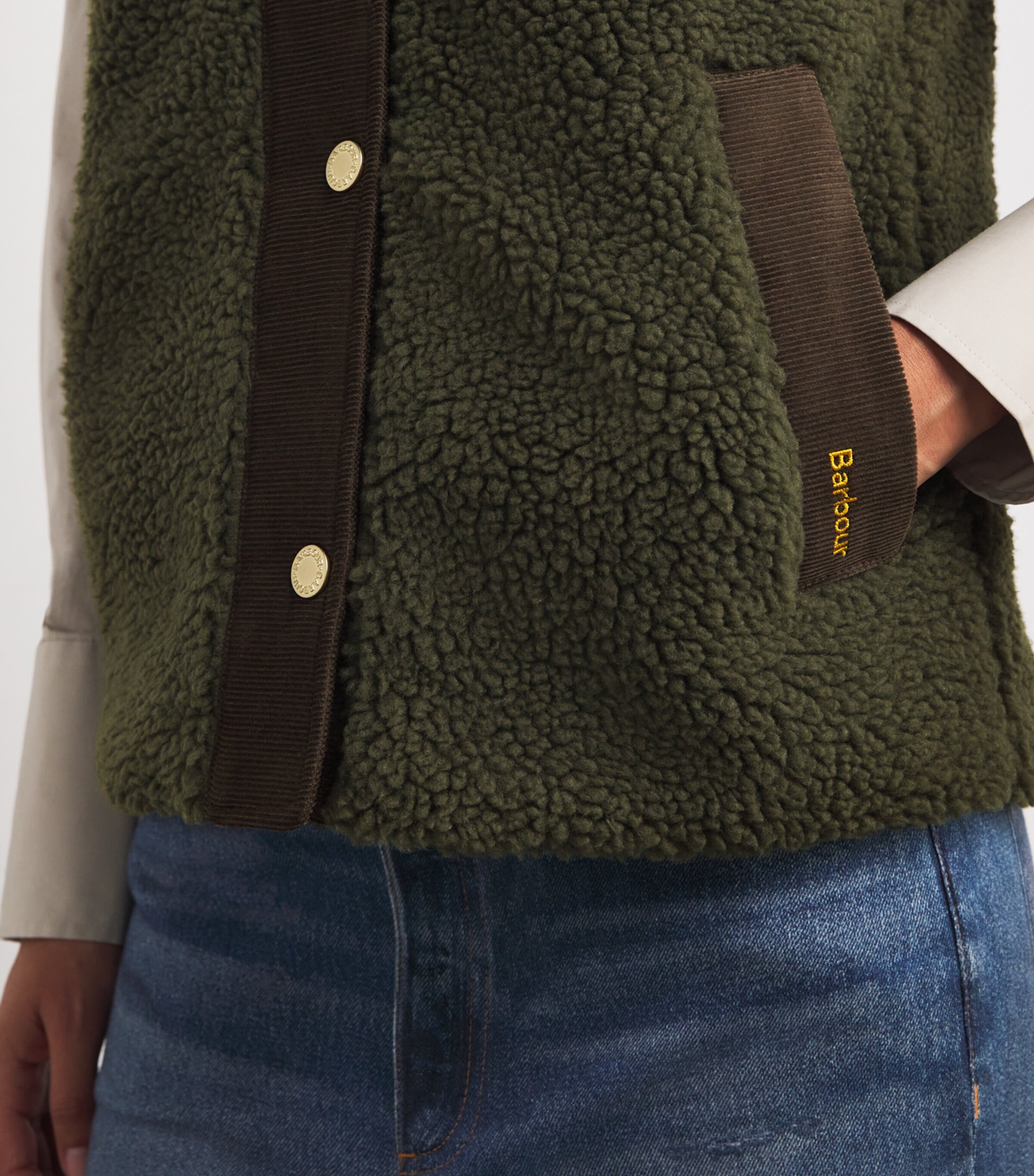 Barbour Green Teddy Dulsie Gilet | Harrods AU