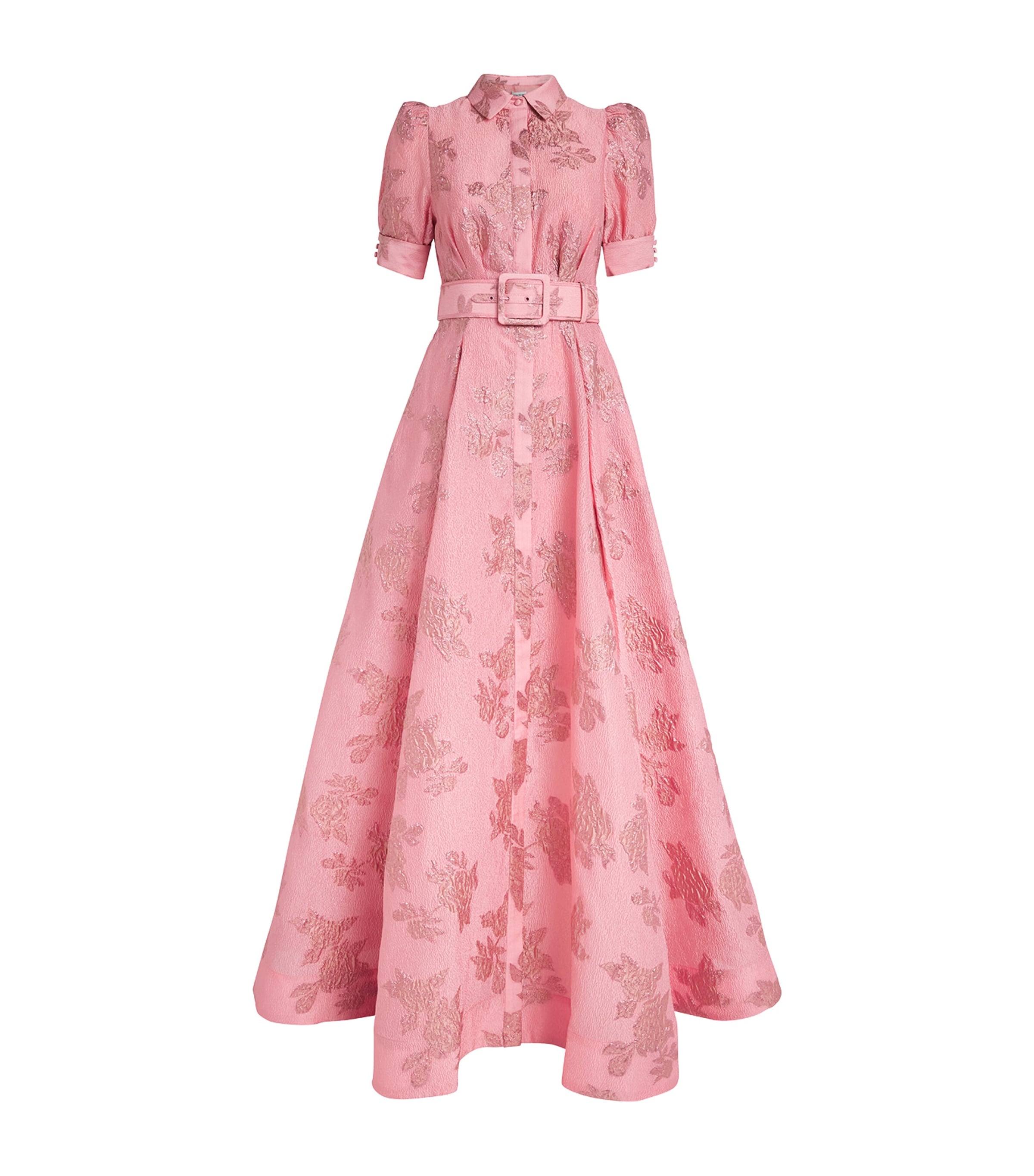 Rebecca Vallance Pink Belted Annette Button Gown | Harrods US