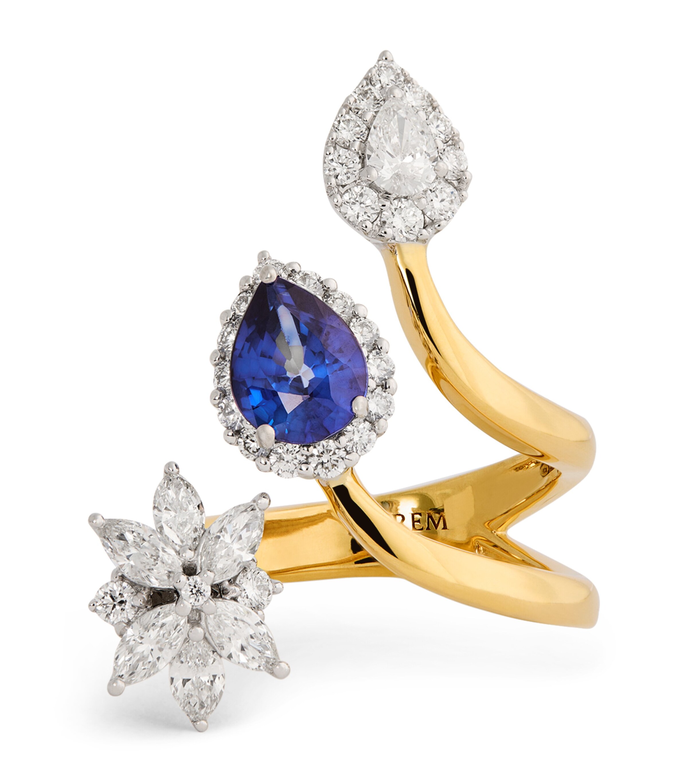 Yeprem Mixed Gold, Diamond and Sapphire Reign Supreme Ring | Harrods UK