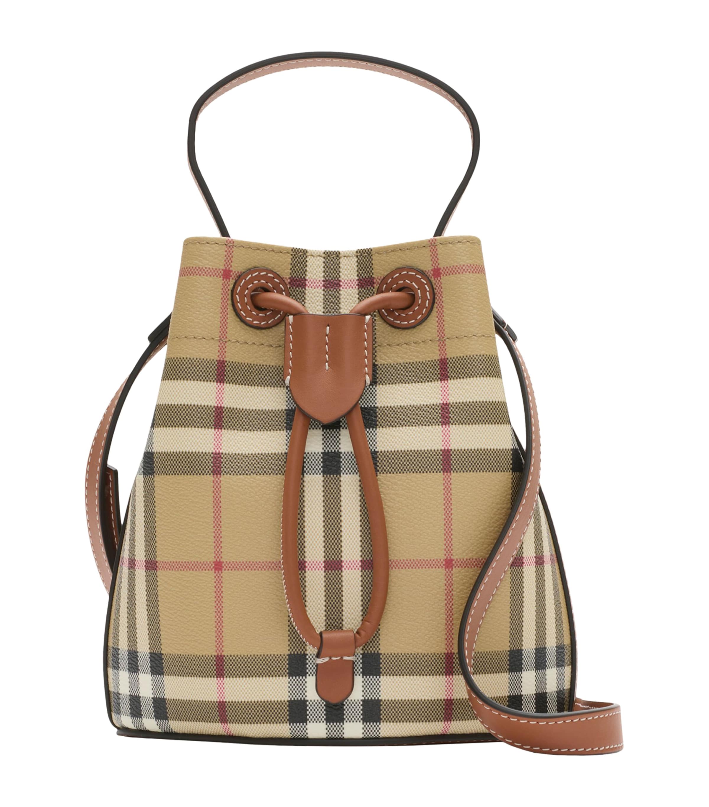 Burberry Brown Mini Check Bucket Bag | Harrods HK
