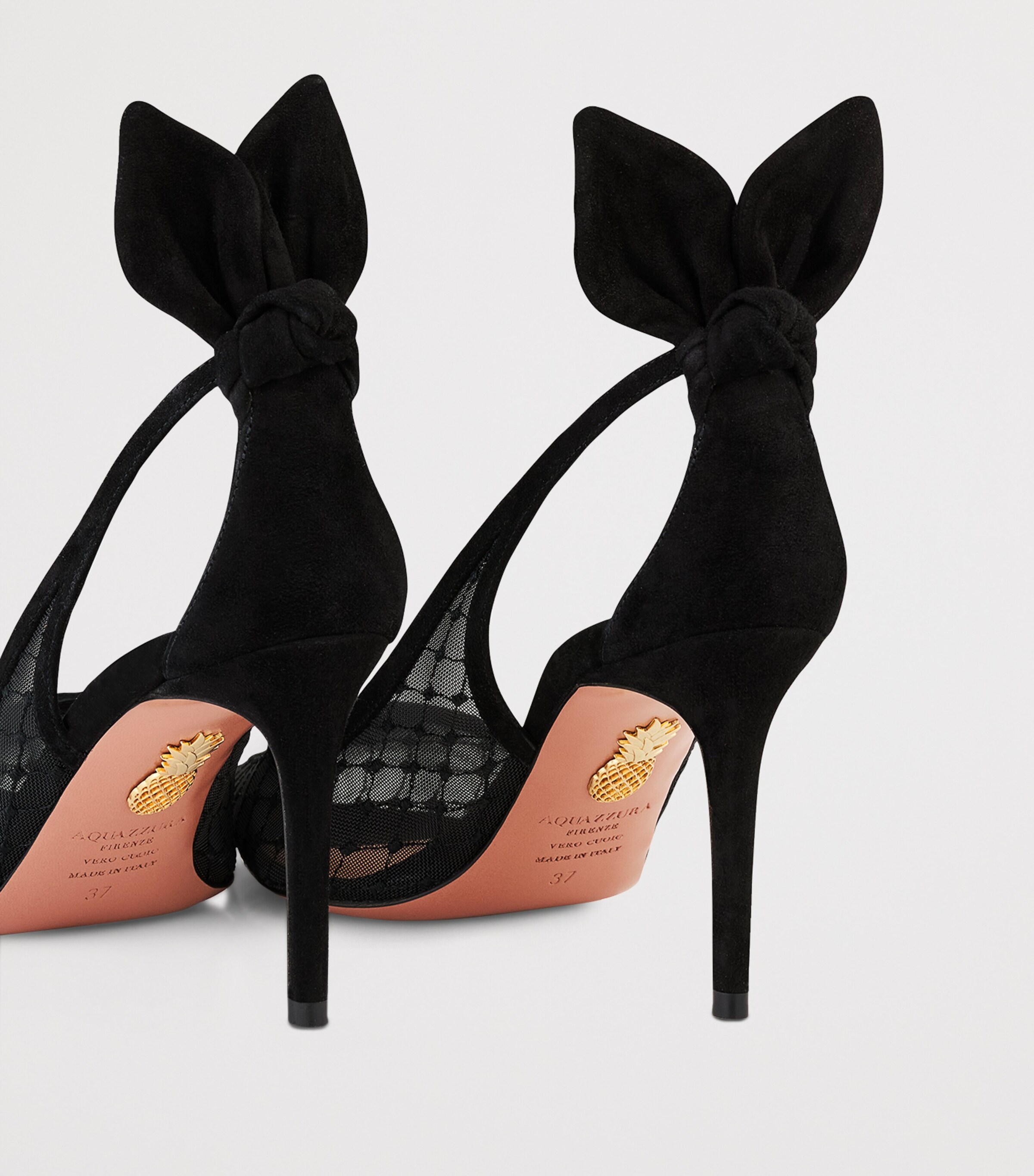 Aquazzura Black Net Bow Tie Pumps 85 | Harrods US