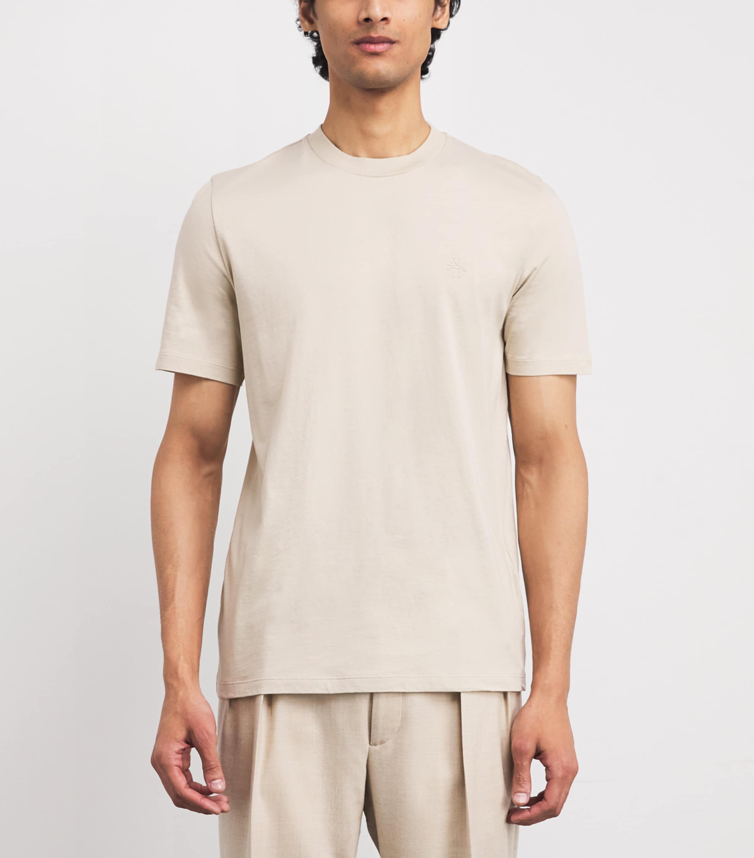 JACOB COHËN Beige Cotton Crew-Neck T-Shirt | Harrods US