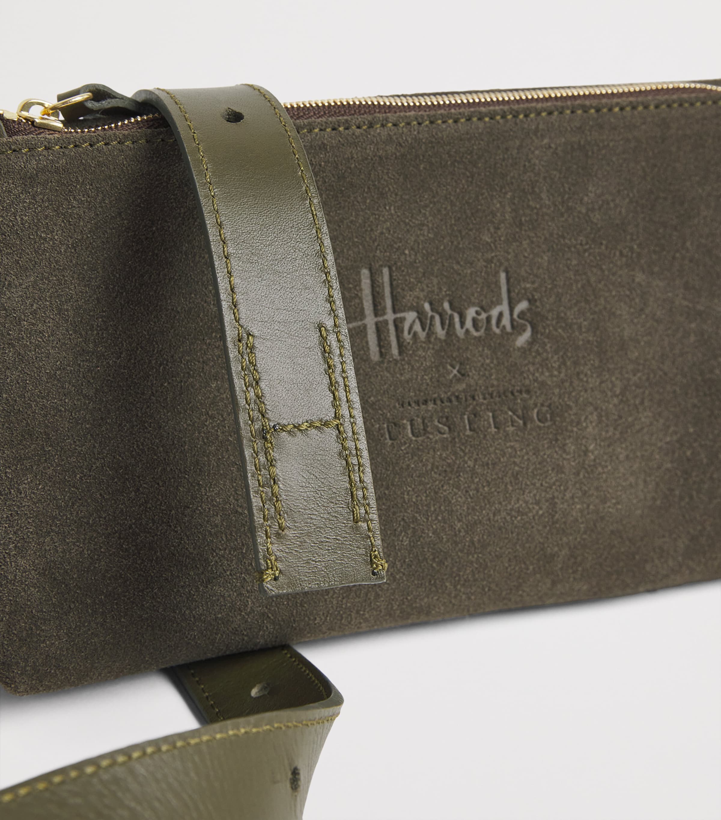 Harrods Green Suede H Tote Bag | Harrods AU
