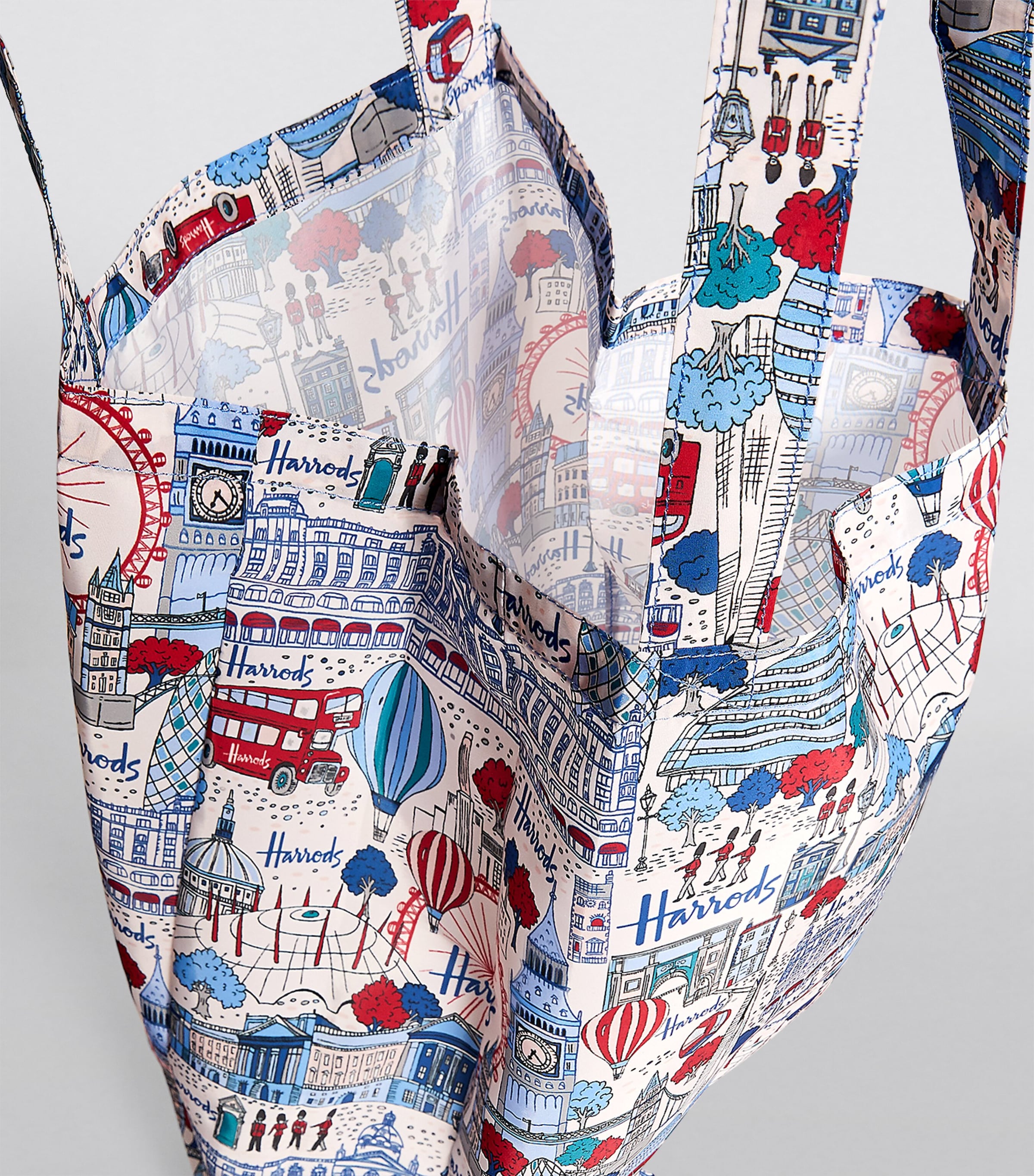Harrods Blue Pretty City Foldaway Shopper Bag | Harrods UK