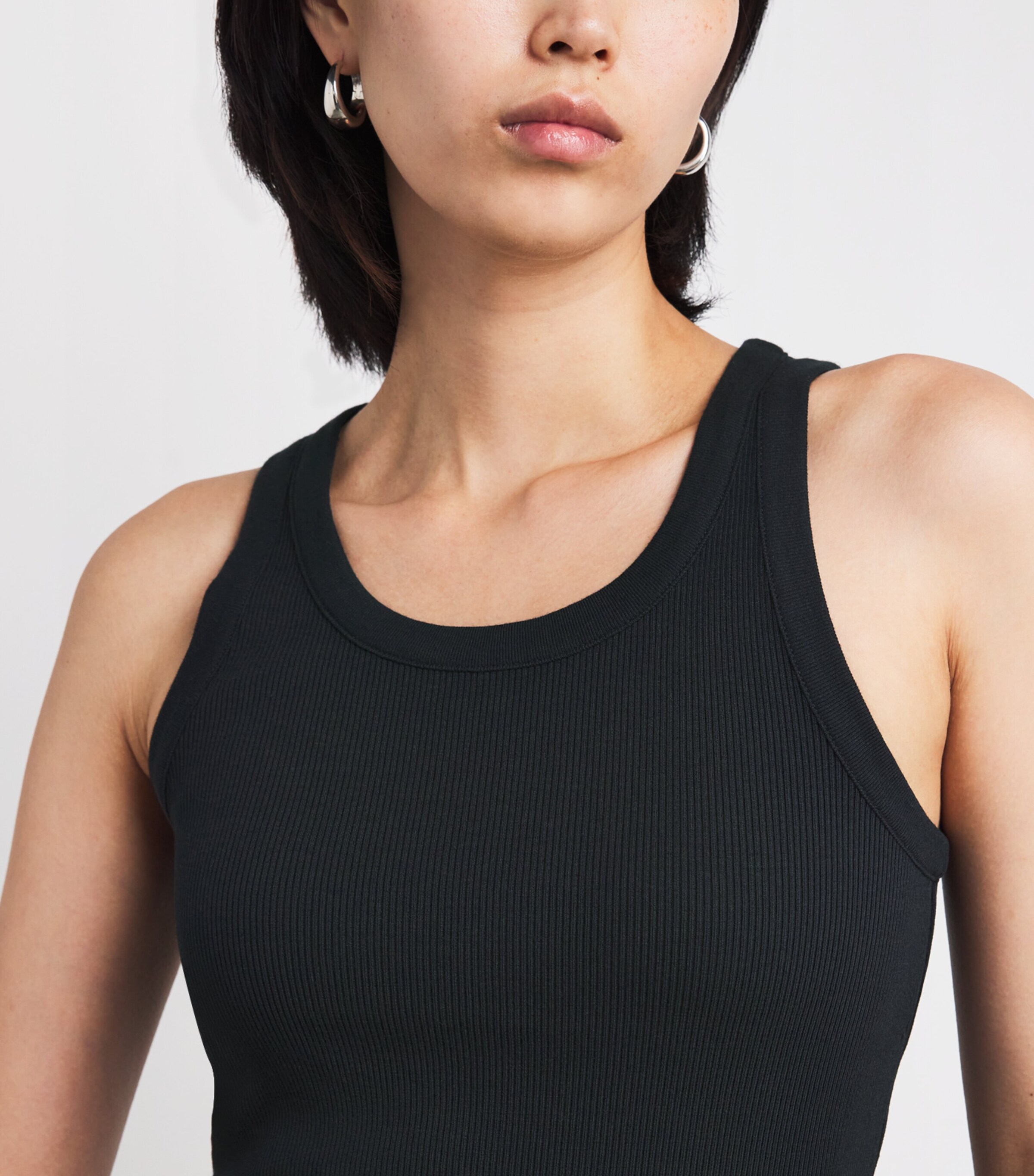 Vince Black Ribbed Tank Top | Harrods AU