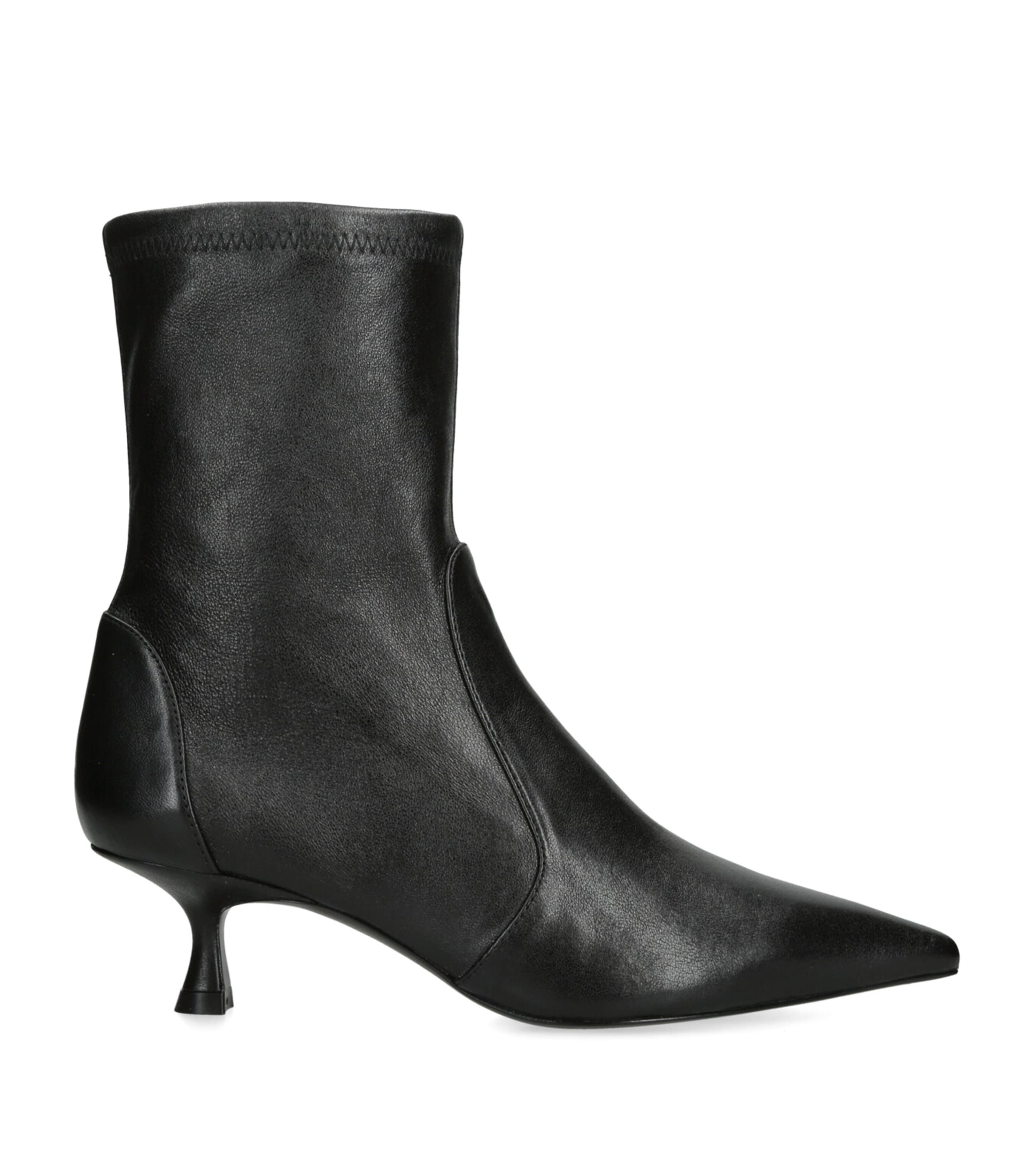 Stuart Weitzman Black Leather Naomi Ankle Boots 50 | Harrods UK