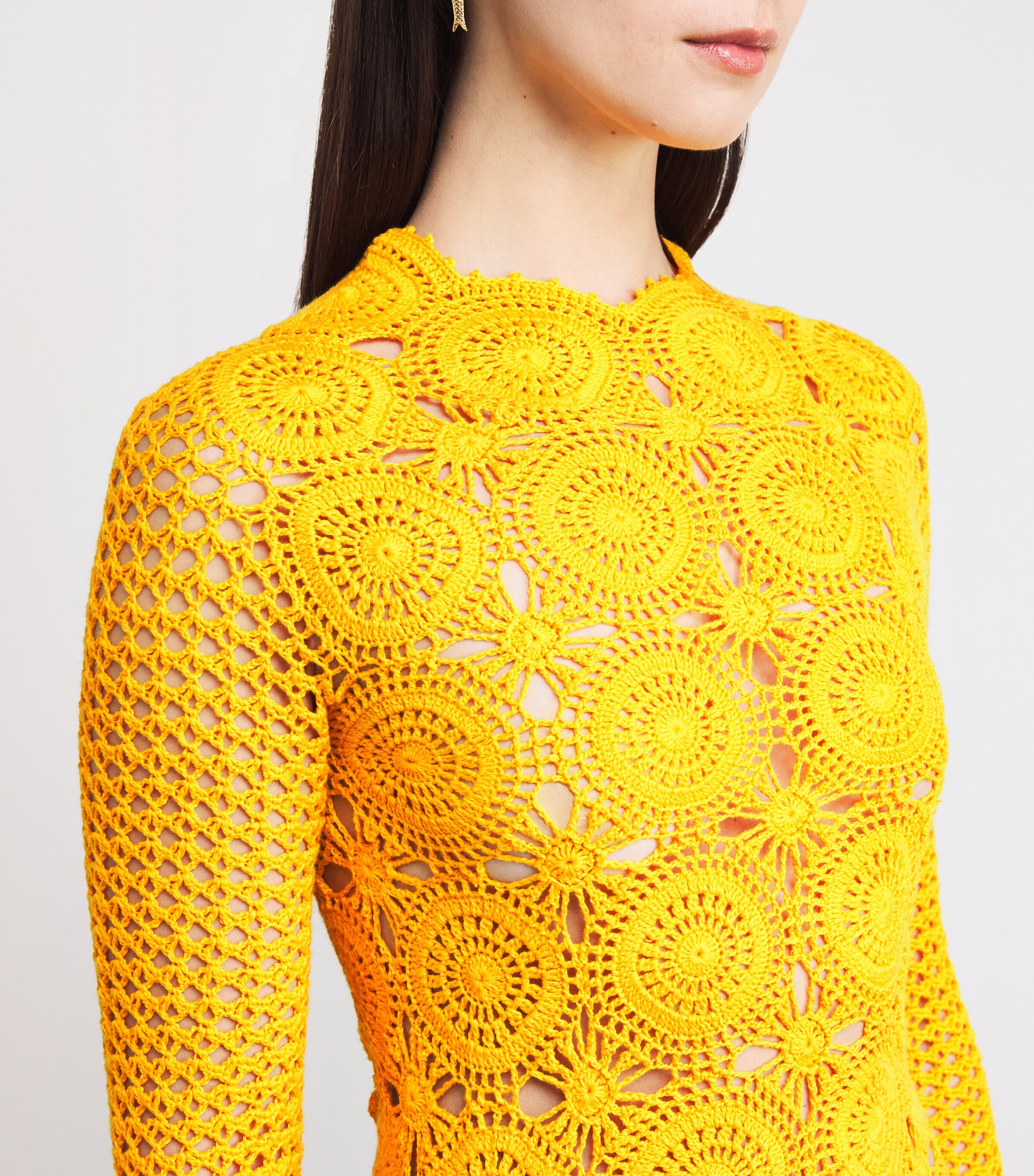 ESCVDO Yellow Knitted Alpamayo Maxi Dress | Harrods UK