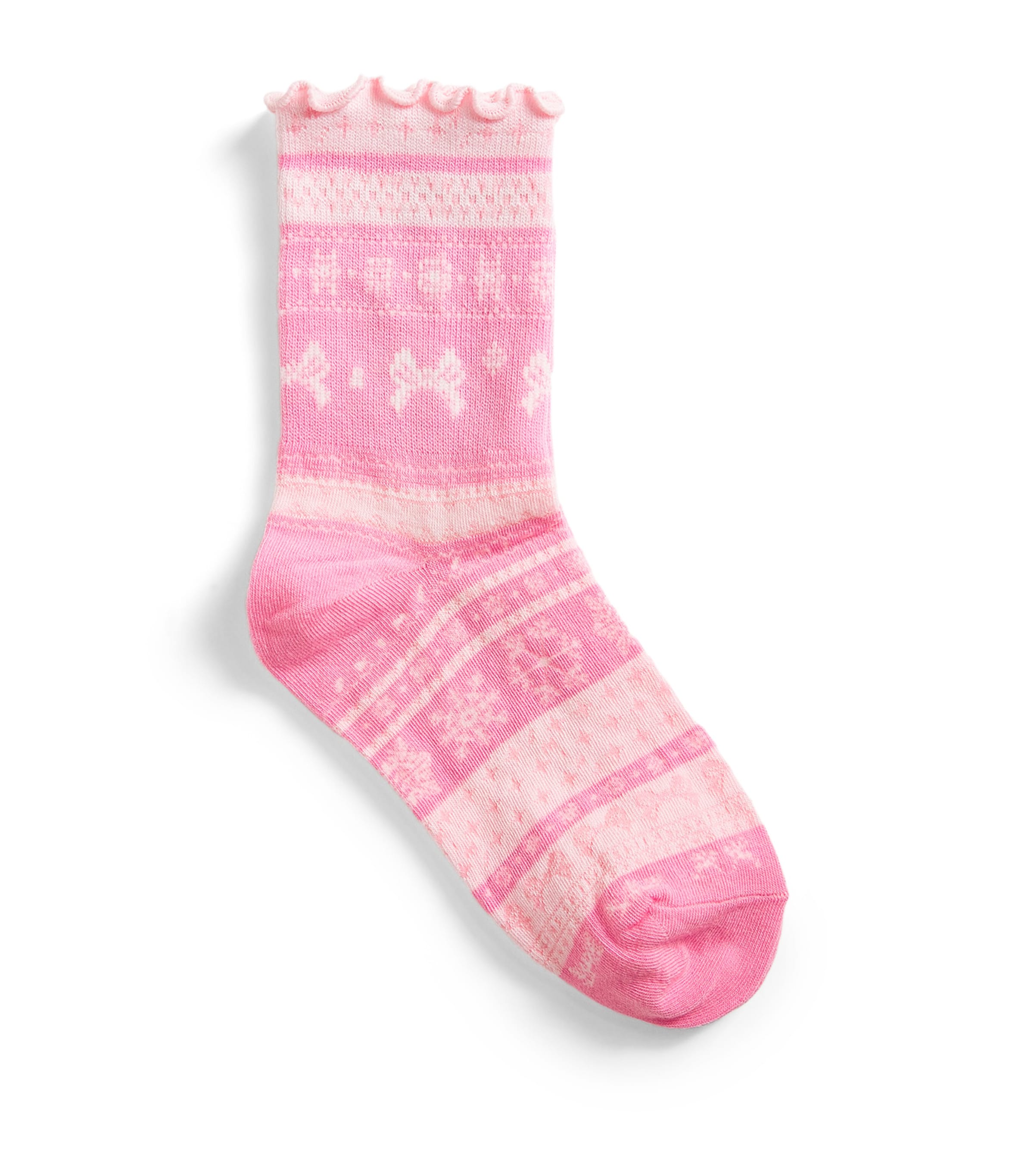 Skims Pink Cotton-Blend Ruffle Socks | Harrods US
