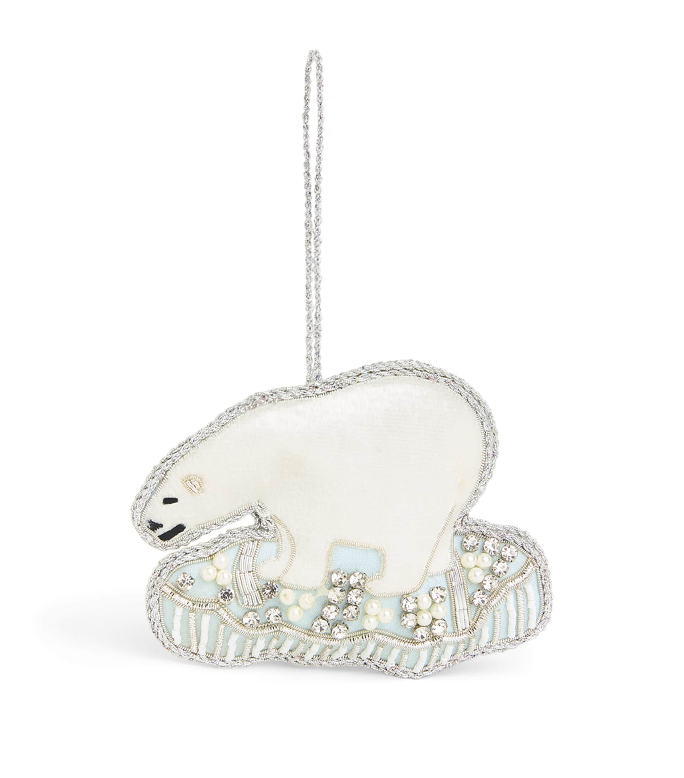 Tinker Tailor Embellished Polar Bear Tree Decoration | Harrods UK