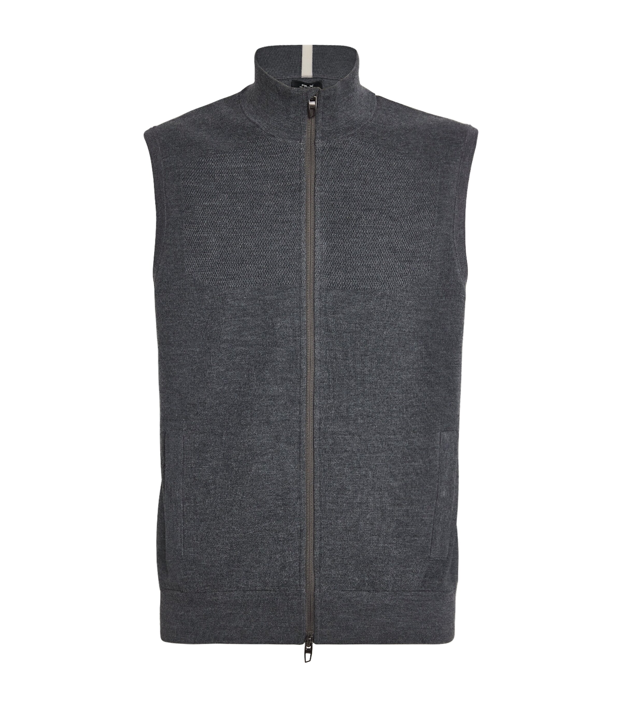 RLX Ralph Lauren Grey COOLMAX Zip-Up Sweater Vest | Harrods US
