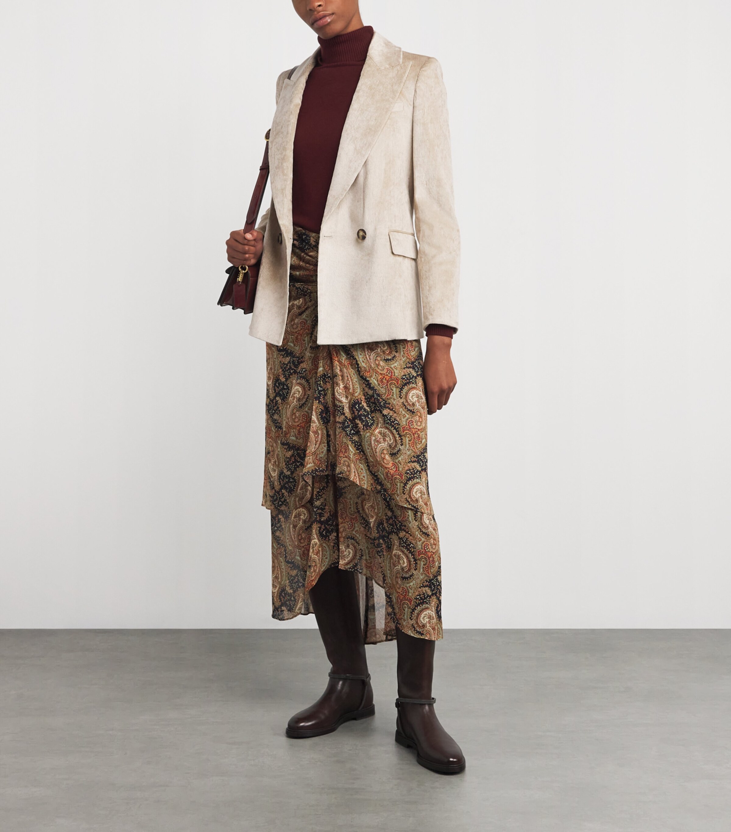 Veronica Beard Nude Corduroy Double-Breasted Sevyn Blazer | Harrods US