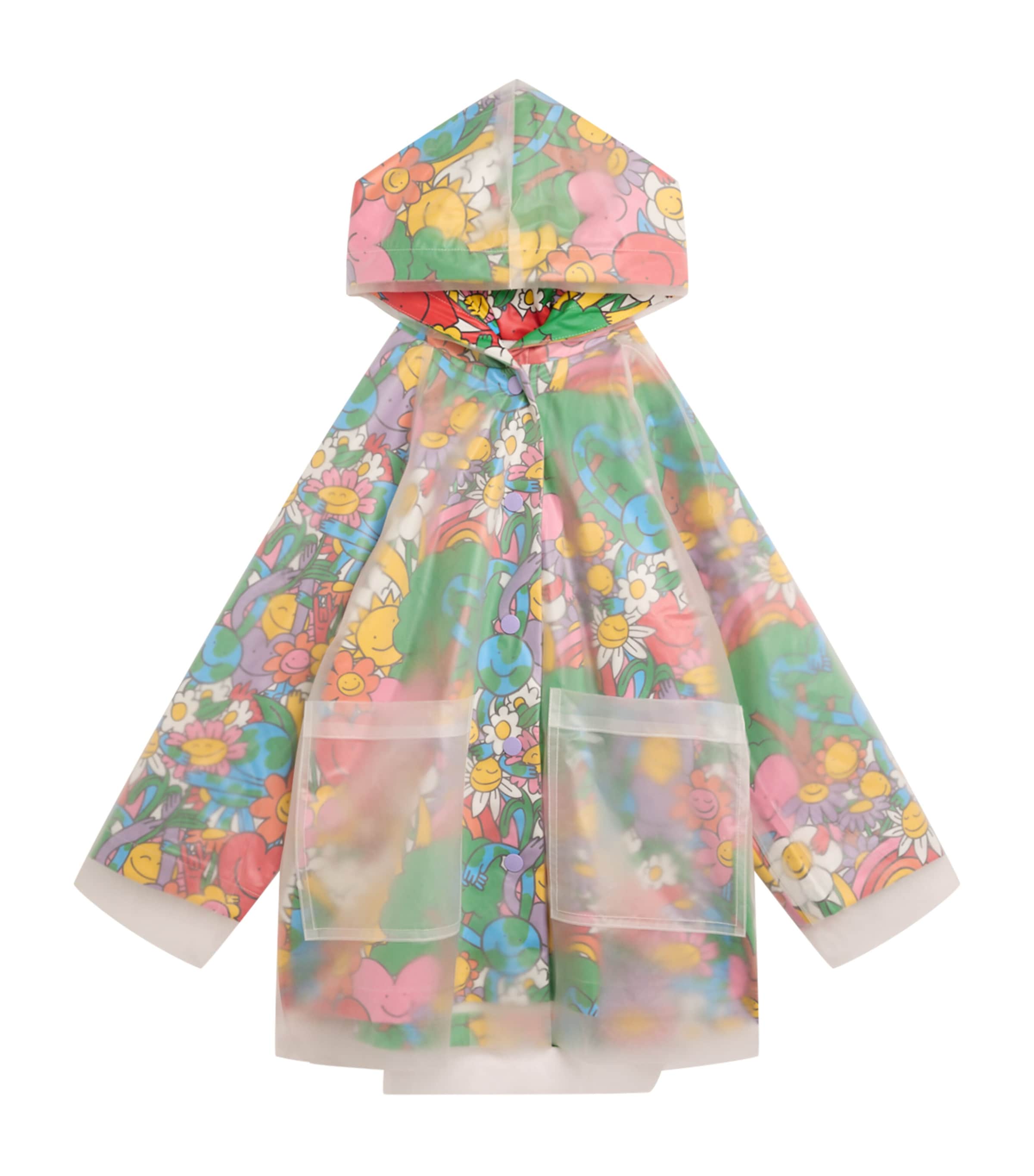 Stella McCartney Kids Multi Earth Friend Print Raincoat (3-14+ Years ...
