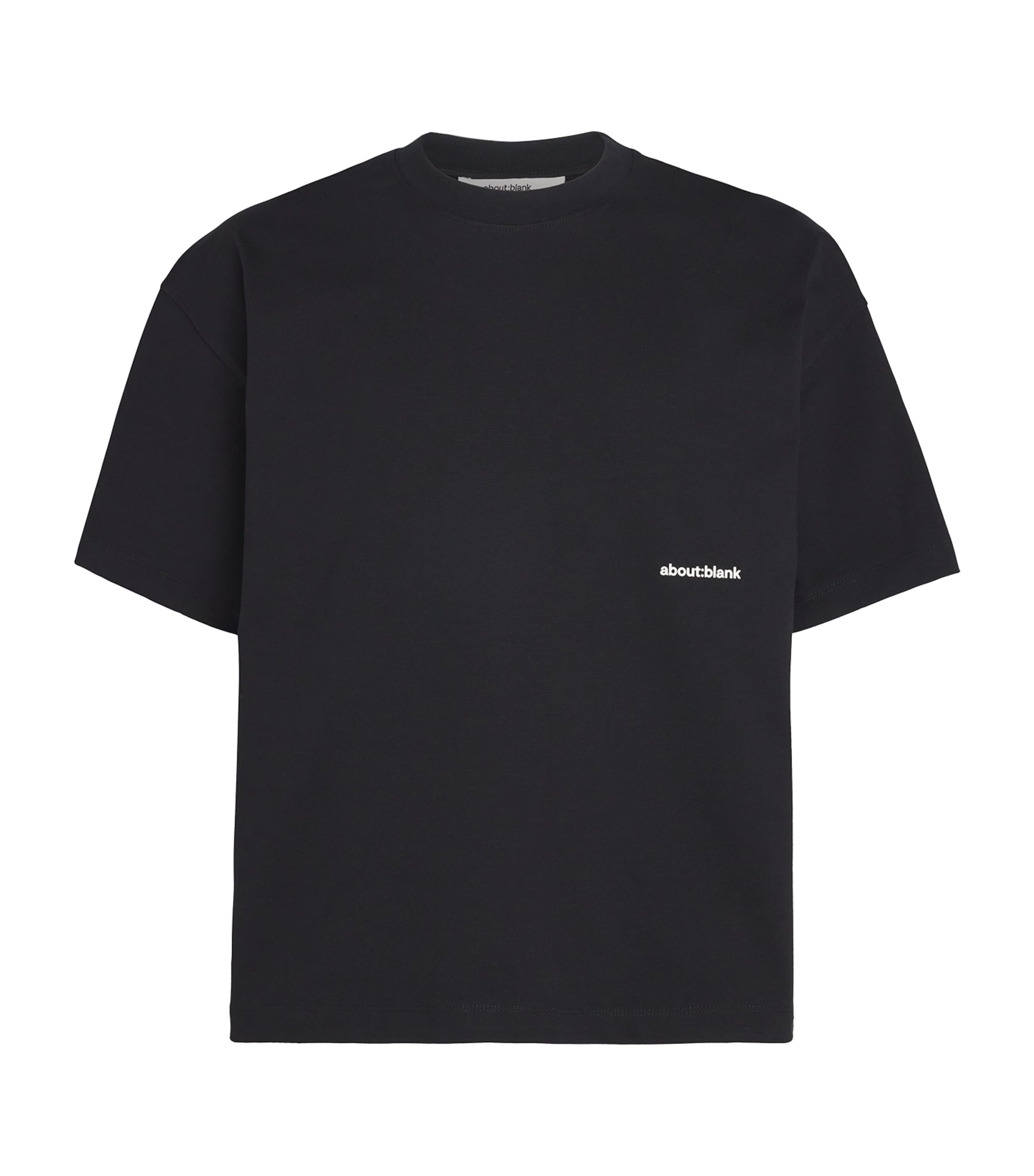 about:blank Black Cotton Back Logo T-Shirt | Harrods UK