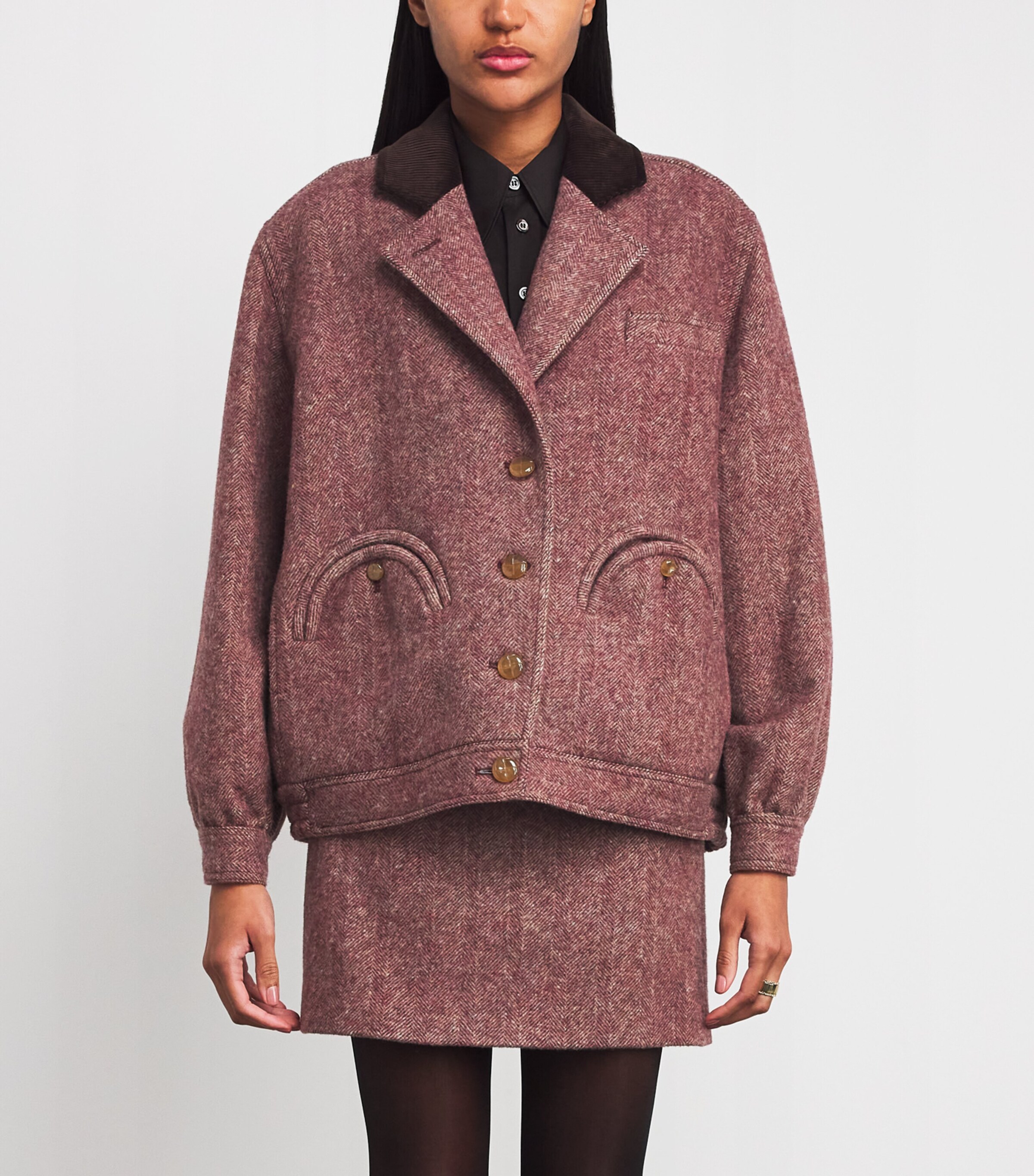 Blazé Milano Pink Virgin Wool Cleo Bomber Jacket | Harrods NL