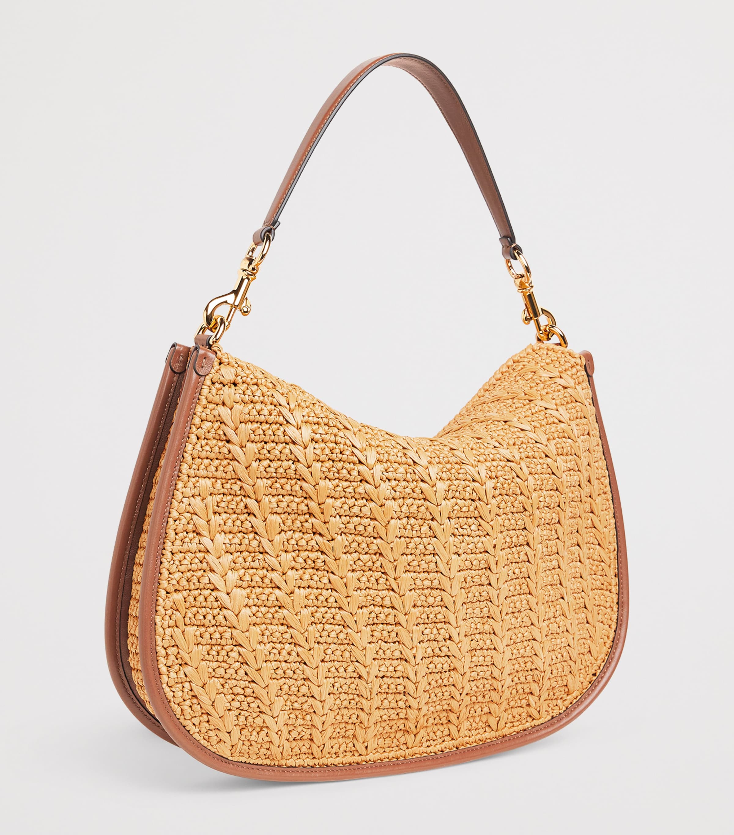 Etro Brown Raffia Pony Shoulder Bag | Harrods UK