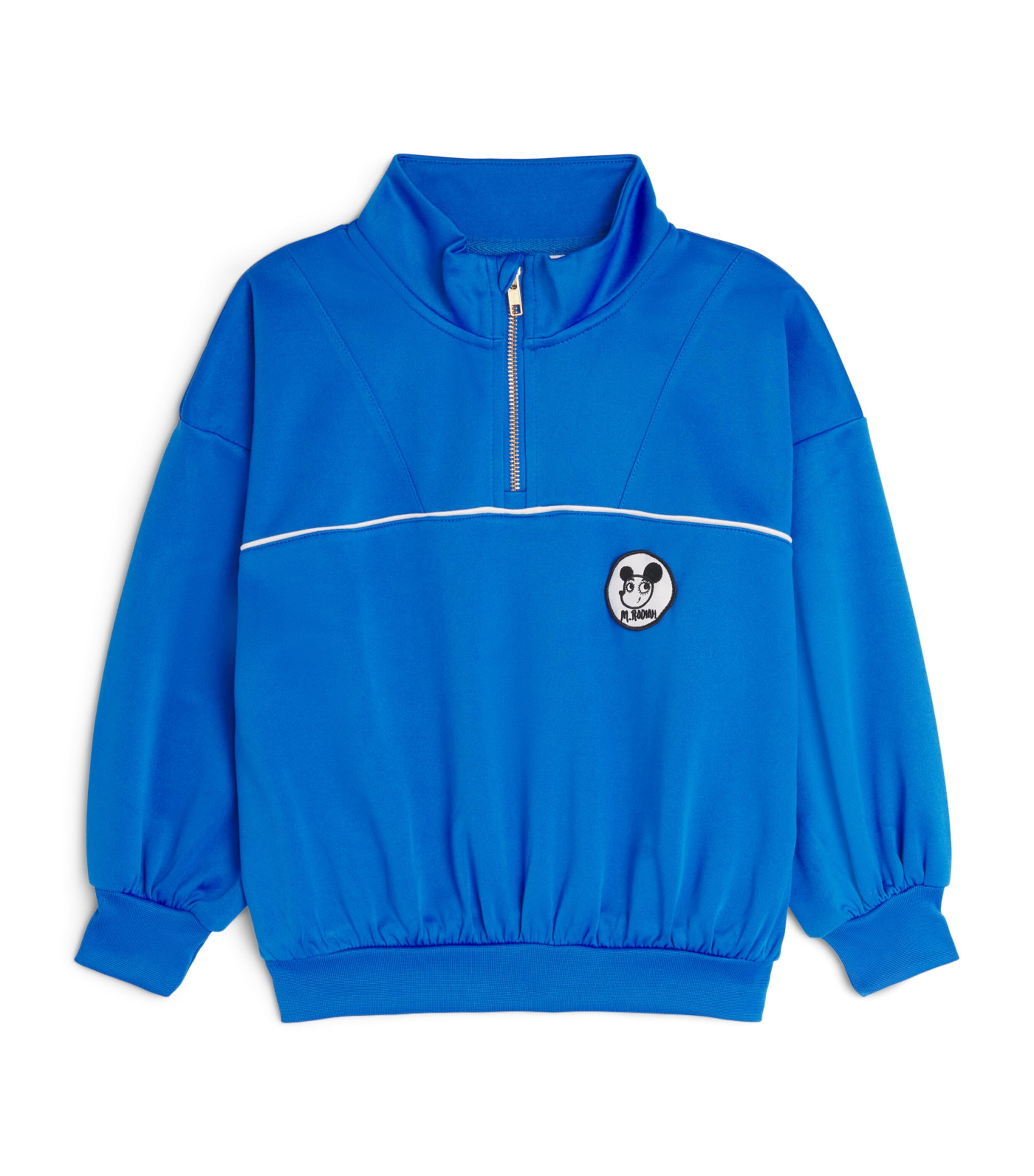 Mini Rodini Blue Technical Ritzratz-Patch Quarter-Zip Sweatshirt (3-11 ...