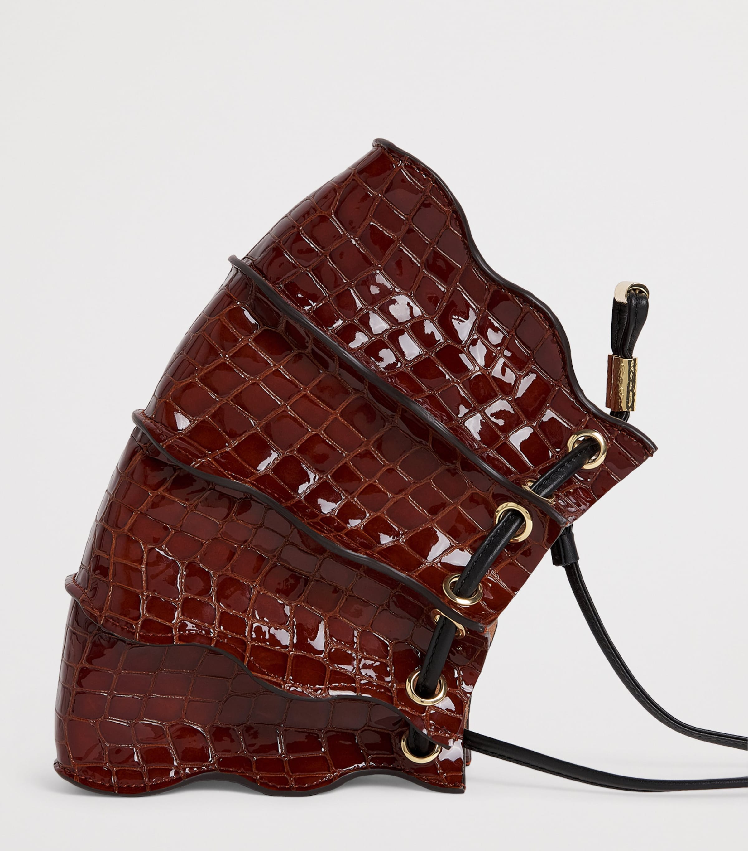 Ulla Johnson Brown Mini Croc-Embossed Leather Adria Cross-Body Bag ...