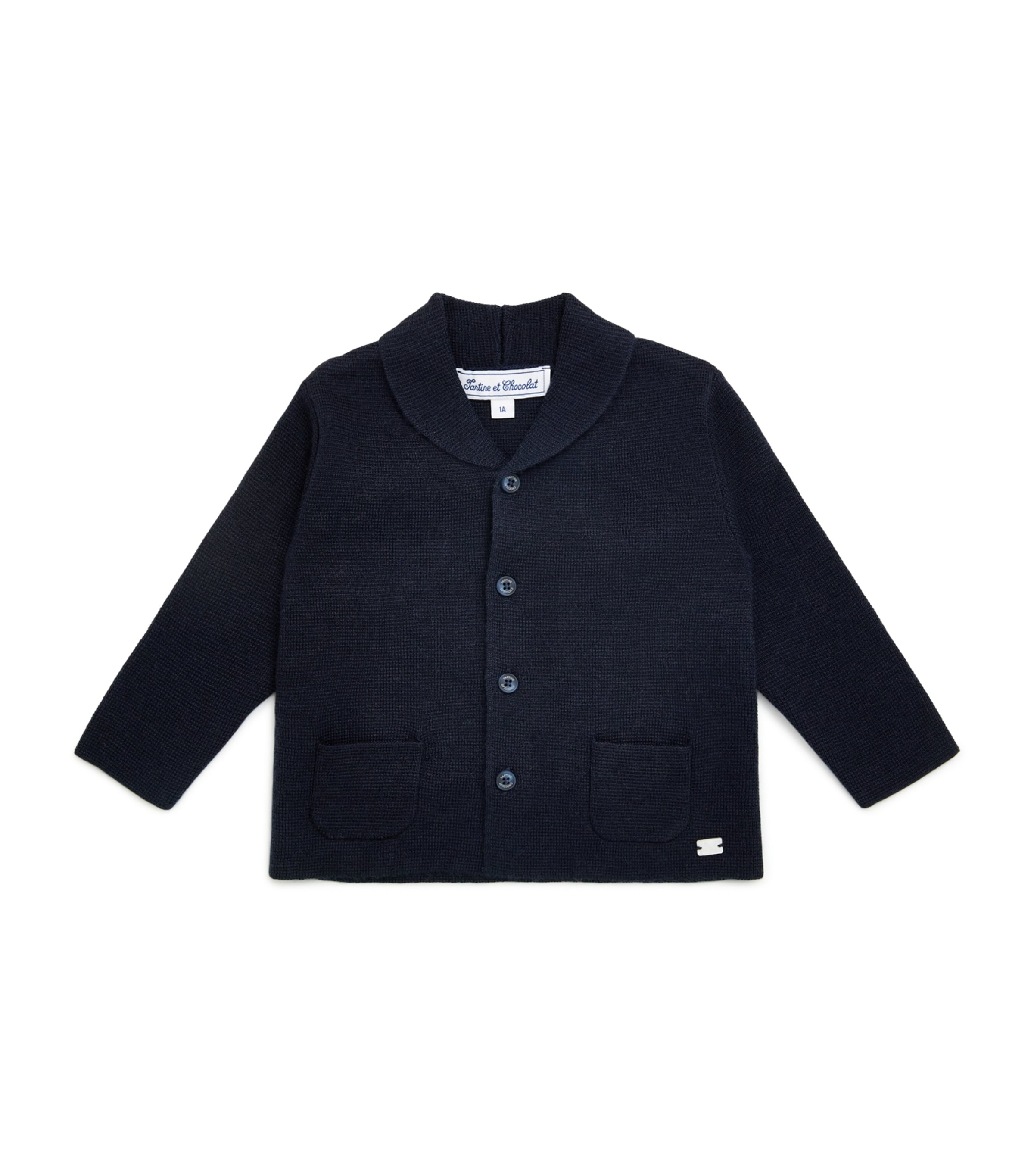 Tartine et Chocolat Blue Wool-Blend Button-Up Cadigan (3 Months - 4 ...