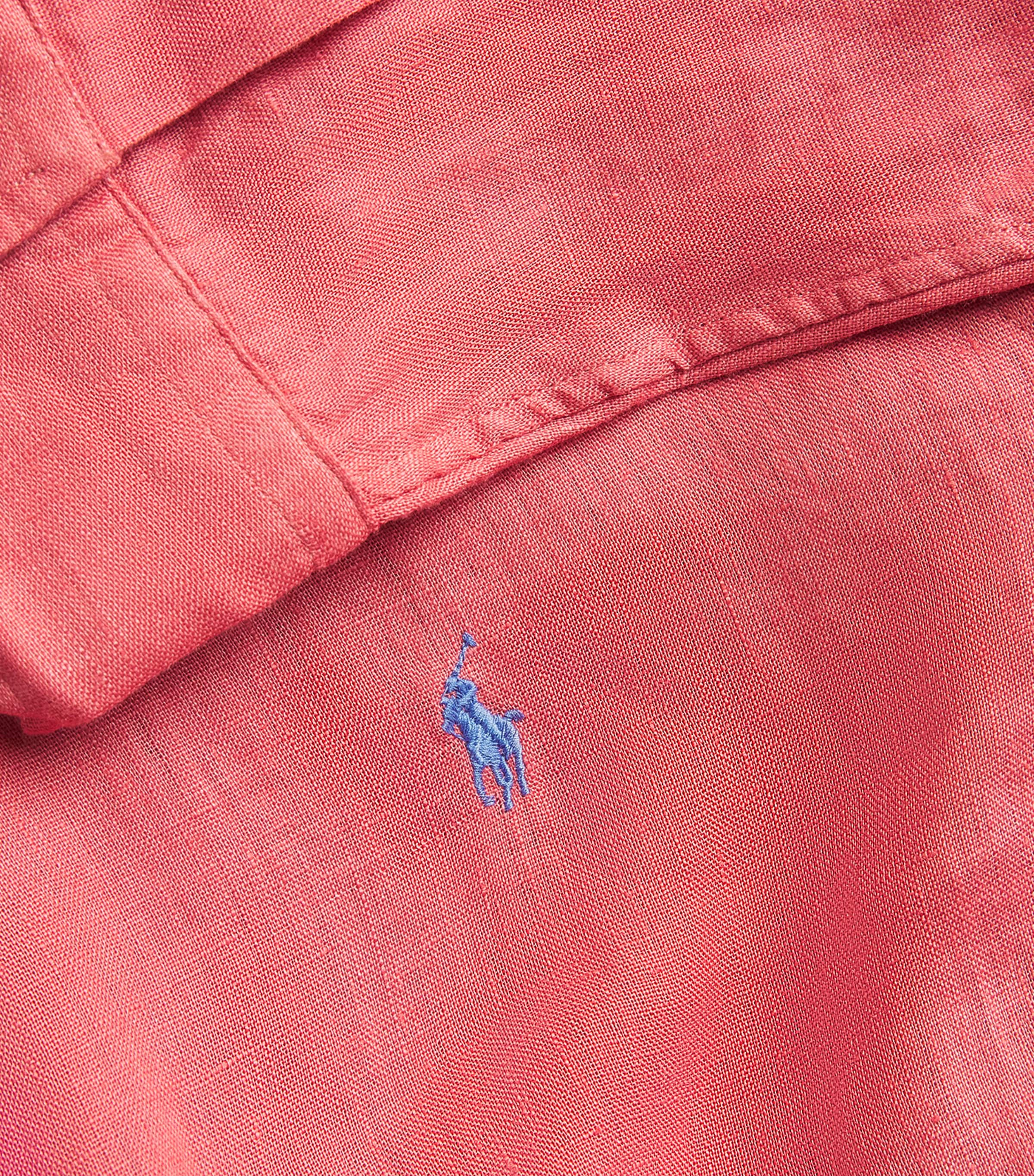 Polo Ralph Lauren Red Linen Polo Pony Shirt | Harrods US