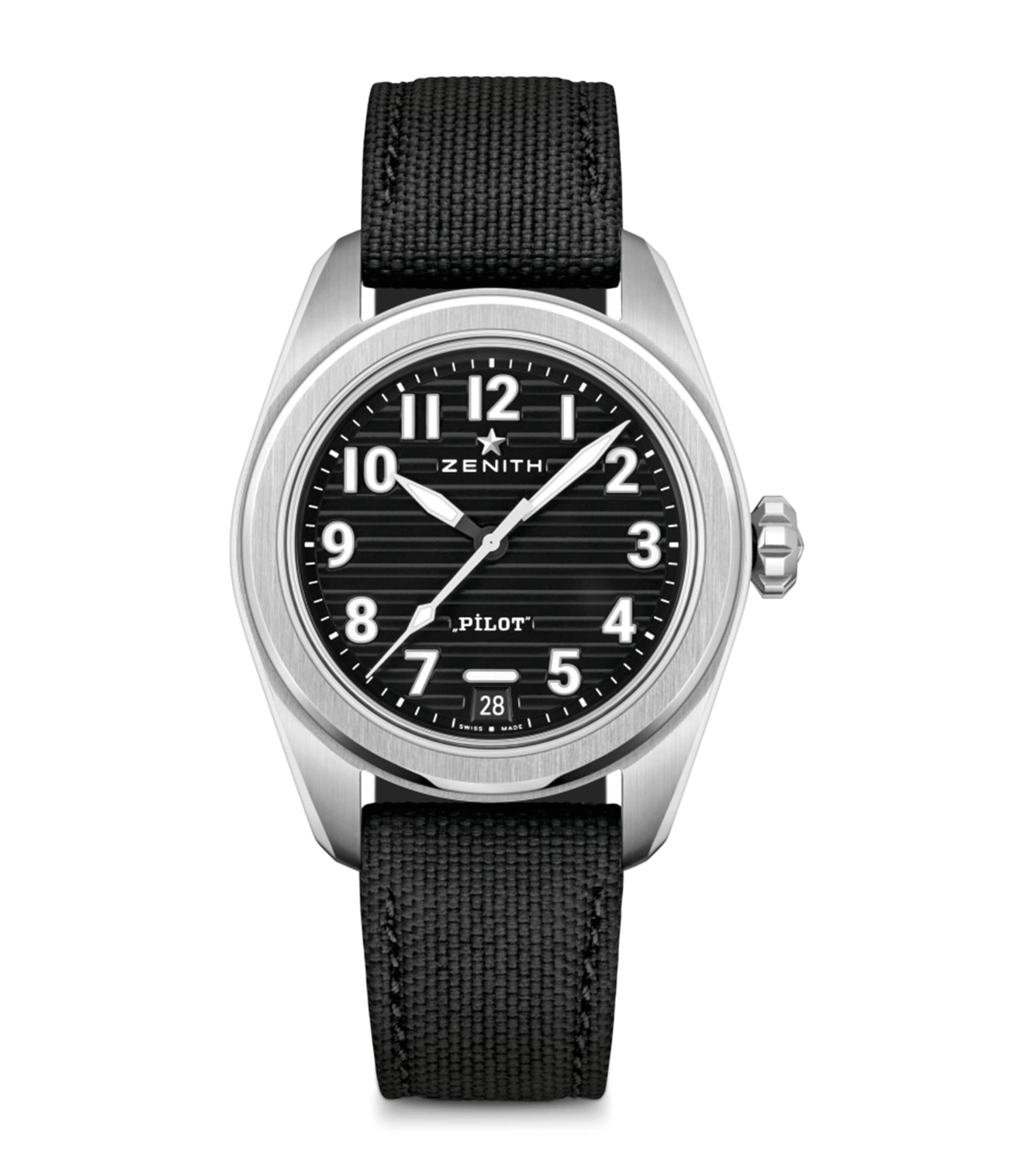 Zenith Steel Pilot Automatic Watch 40mm | Harrods UK