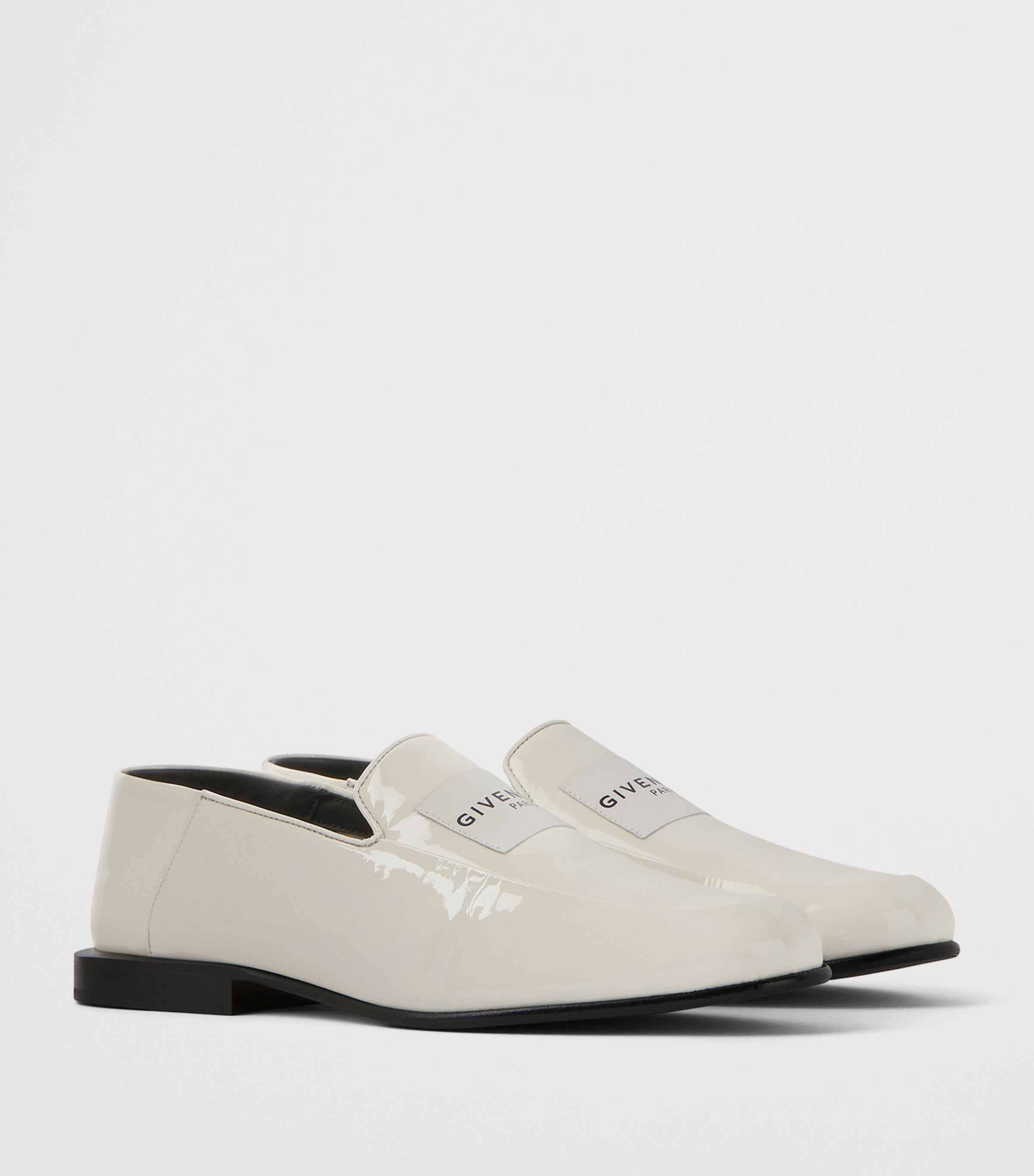 Givenchy Ivory Patent Leather Label Loafers | Harrods US
