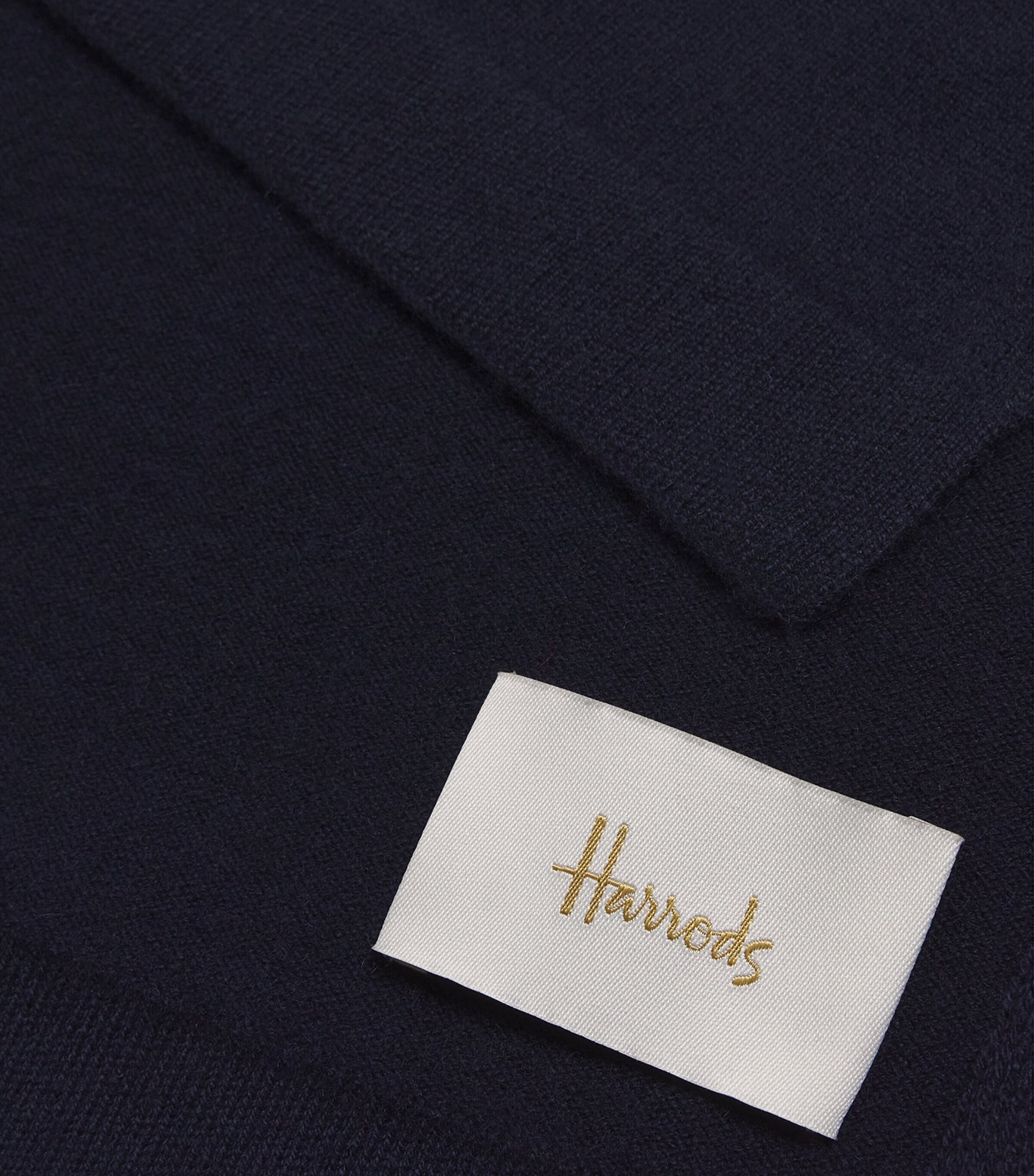 Harrods Navy Cashmere Scarf | Harrods UK