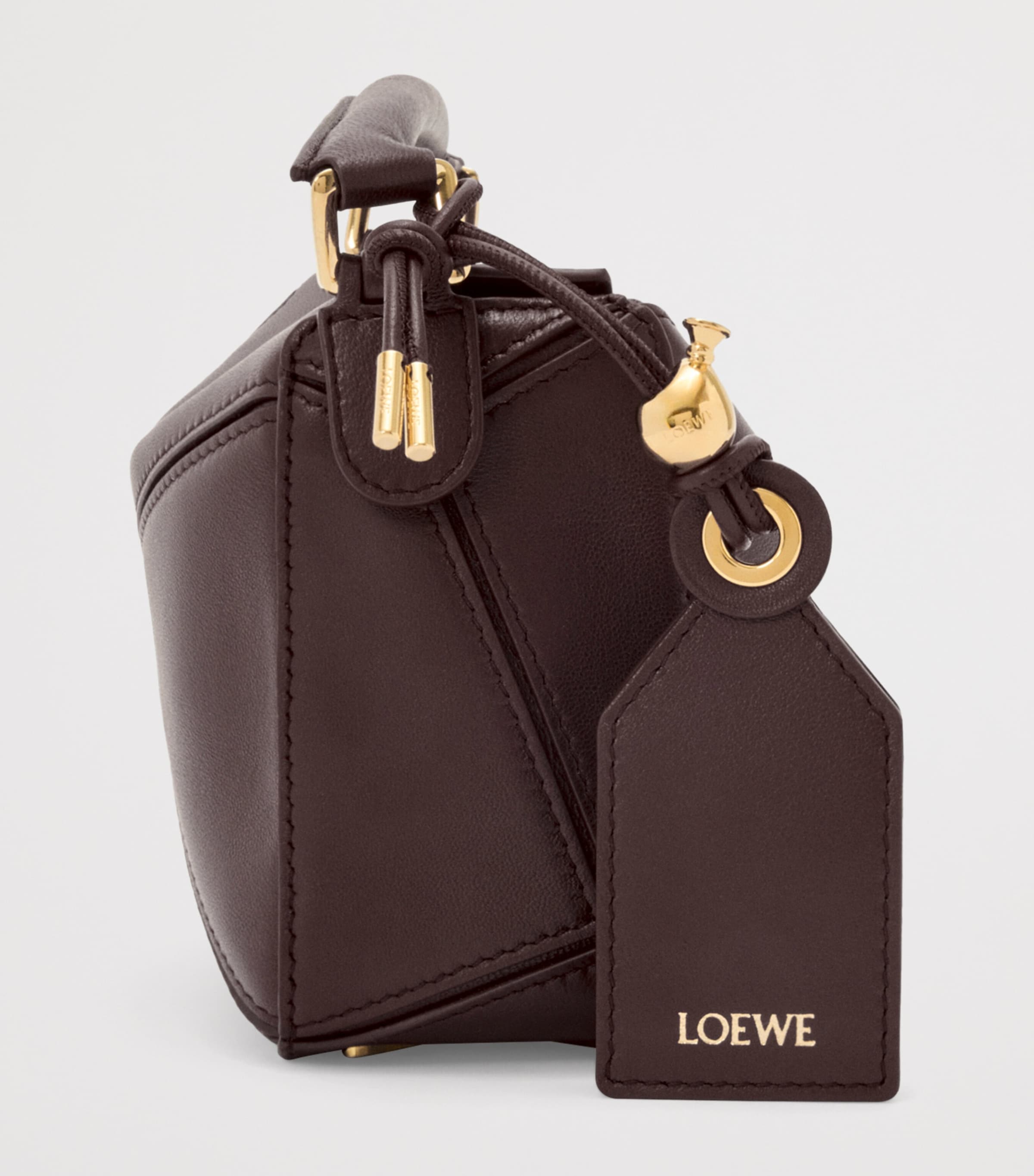 LOEWE Brown Mini Leather Puzzle Top-Handle Bag | Harrods FR