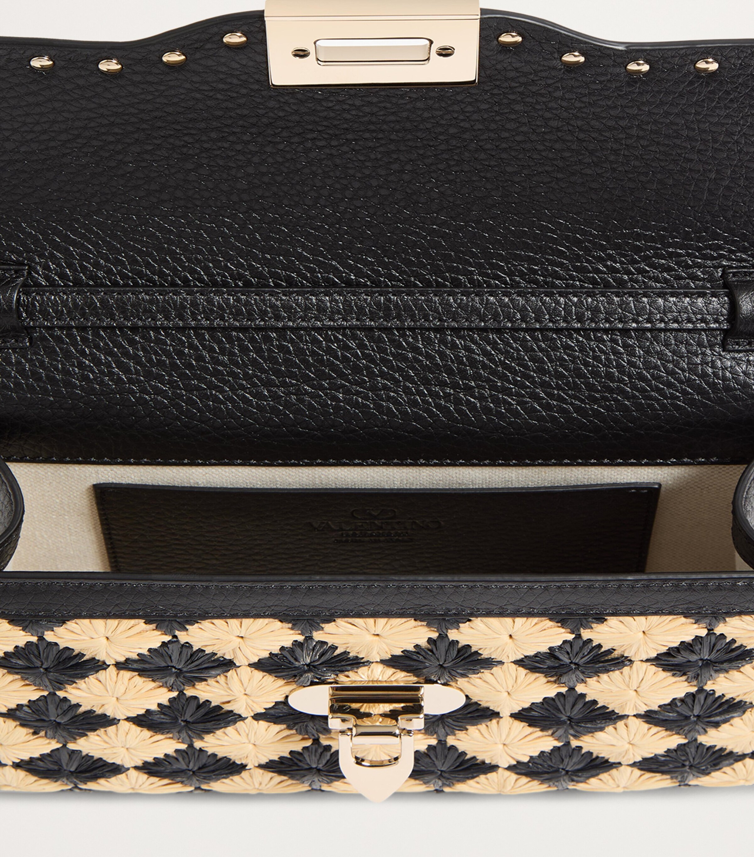 Valentino Garavani Beige Leather Rockstud Wispy Shoulder Bag | Harrods UK