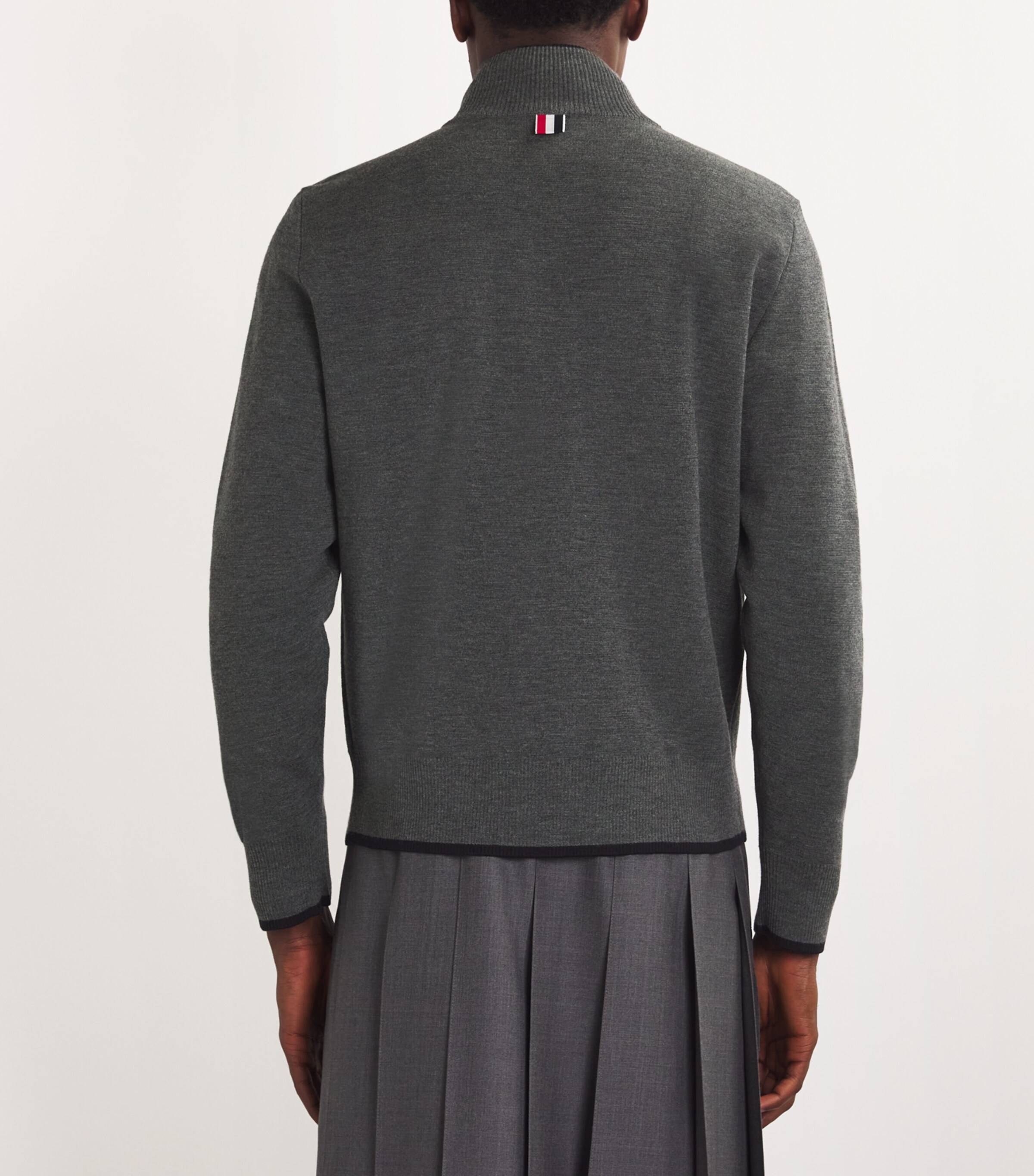 Thom Browne Milano-Stitch Funnel-Neck Sweater | Harrods UK