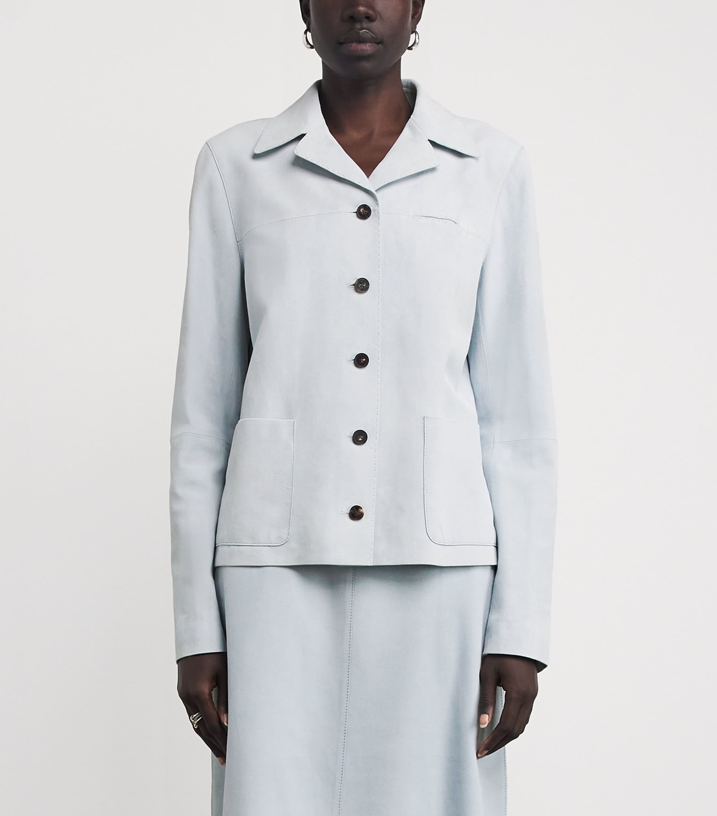 Lafayette 148 Blue Suede Jacket | Harrods US