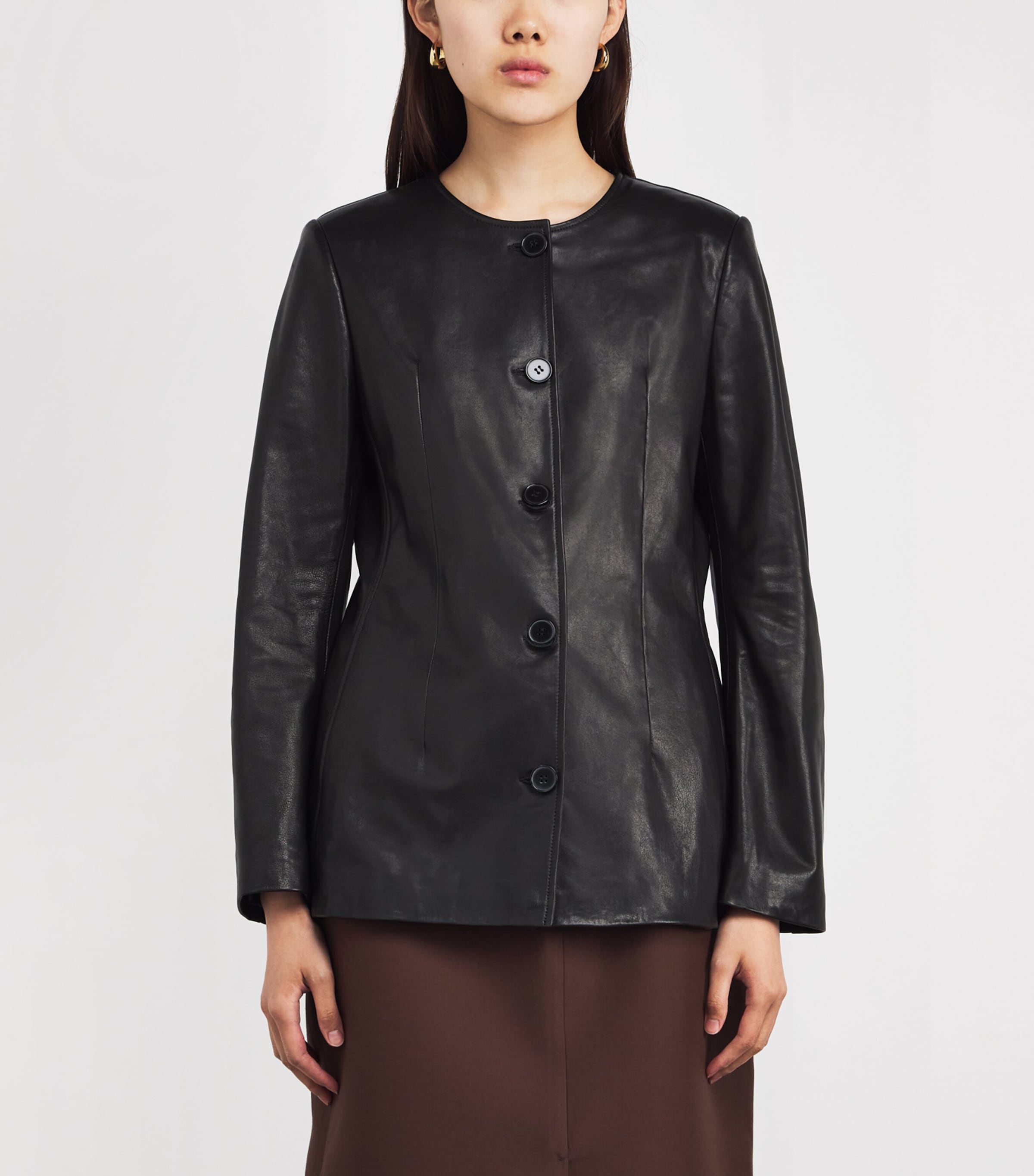 NOUR HAMMOUR Black Lambskin Maud Jacket | Harrods HK
