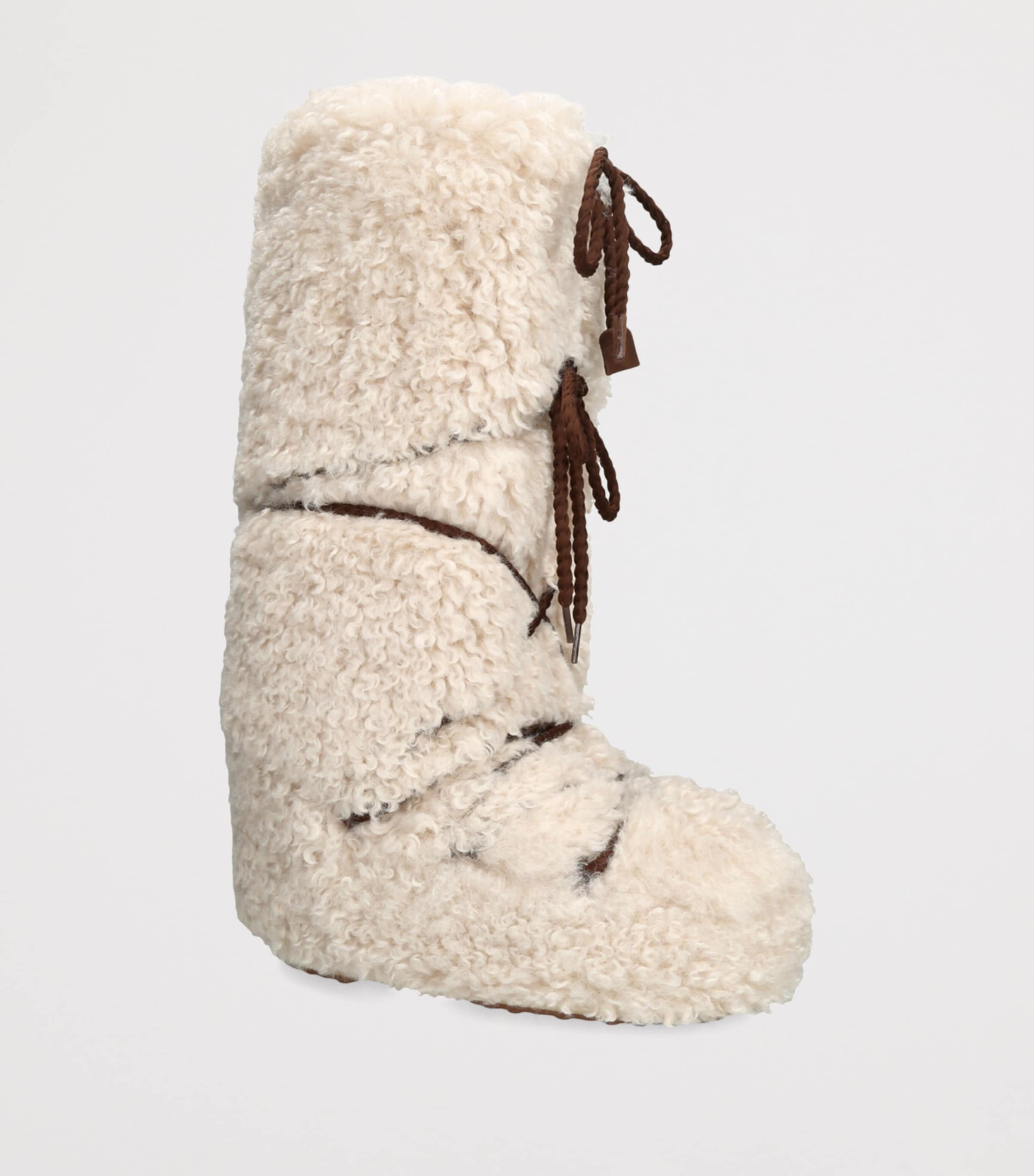 Moon Boot Beige Faux Fur Icon Curly Moon Boots | Harrods SA