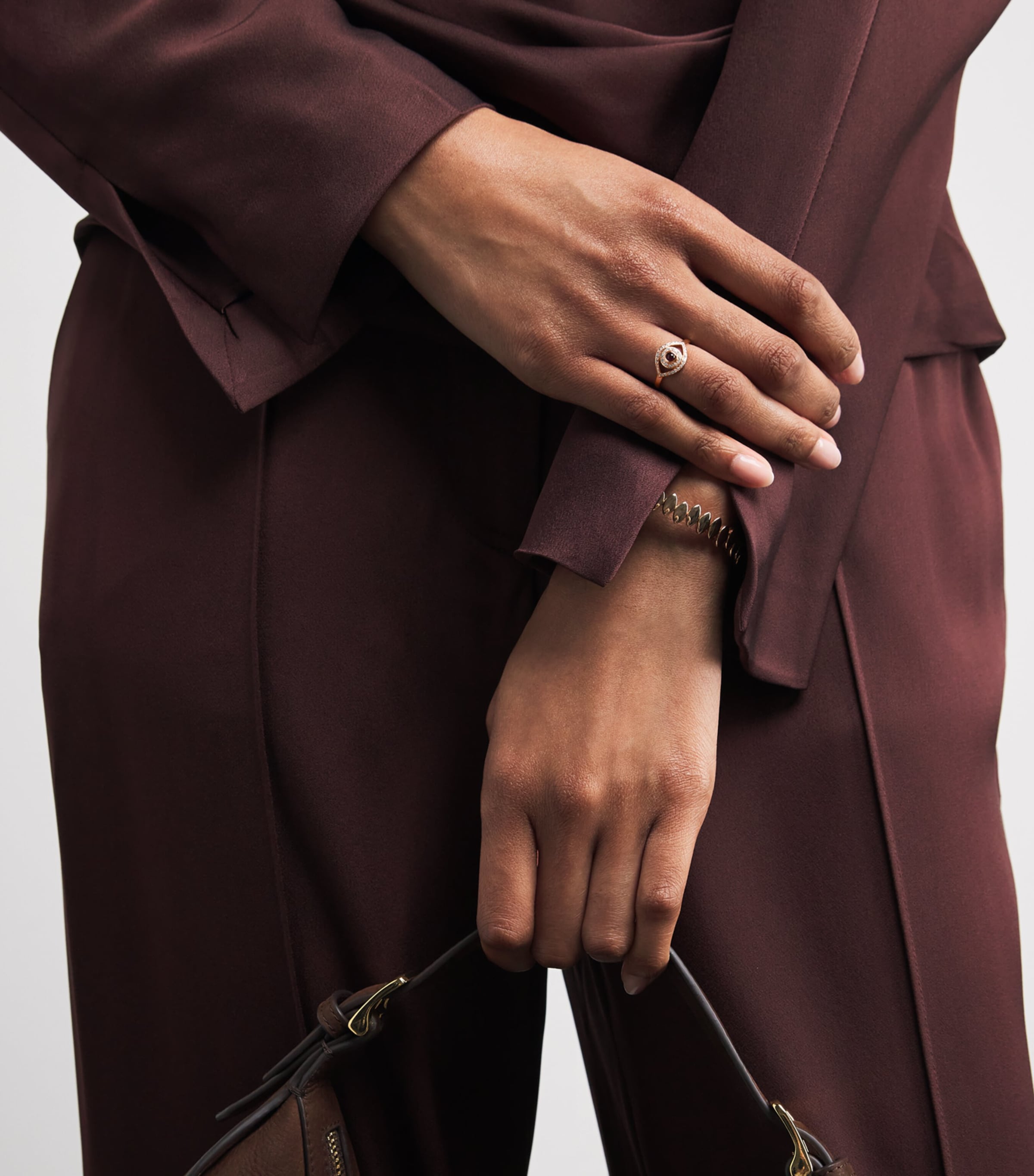 Netali Nissim Rose Gold, Diamond and Quartz Protected Eye Ring | Harrods UK