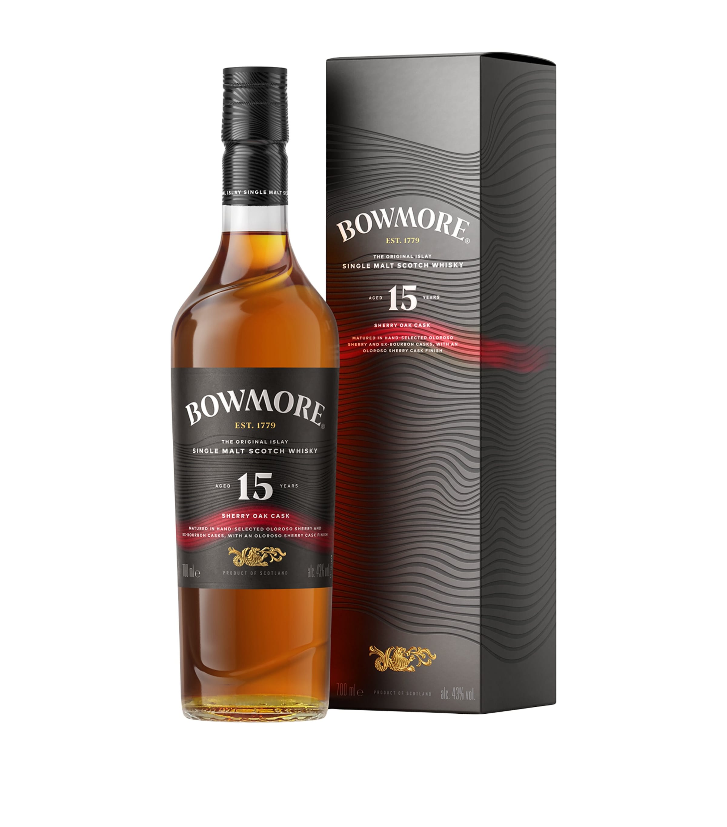 Bowmore 15-Year-Old Sherry Cask Single-Malt Scotch Whisky (70cl ...