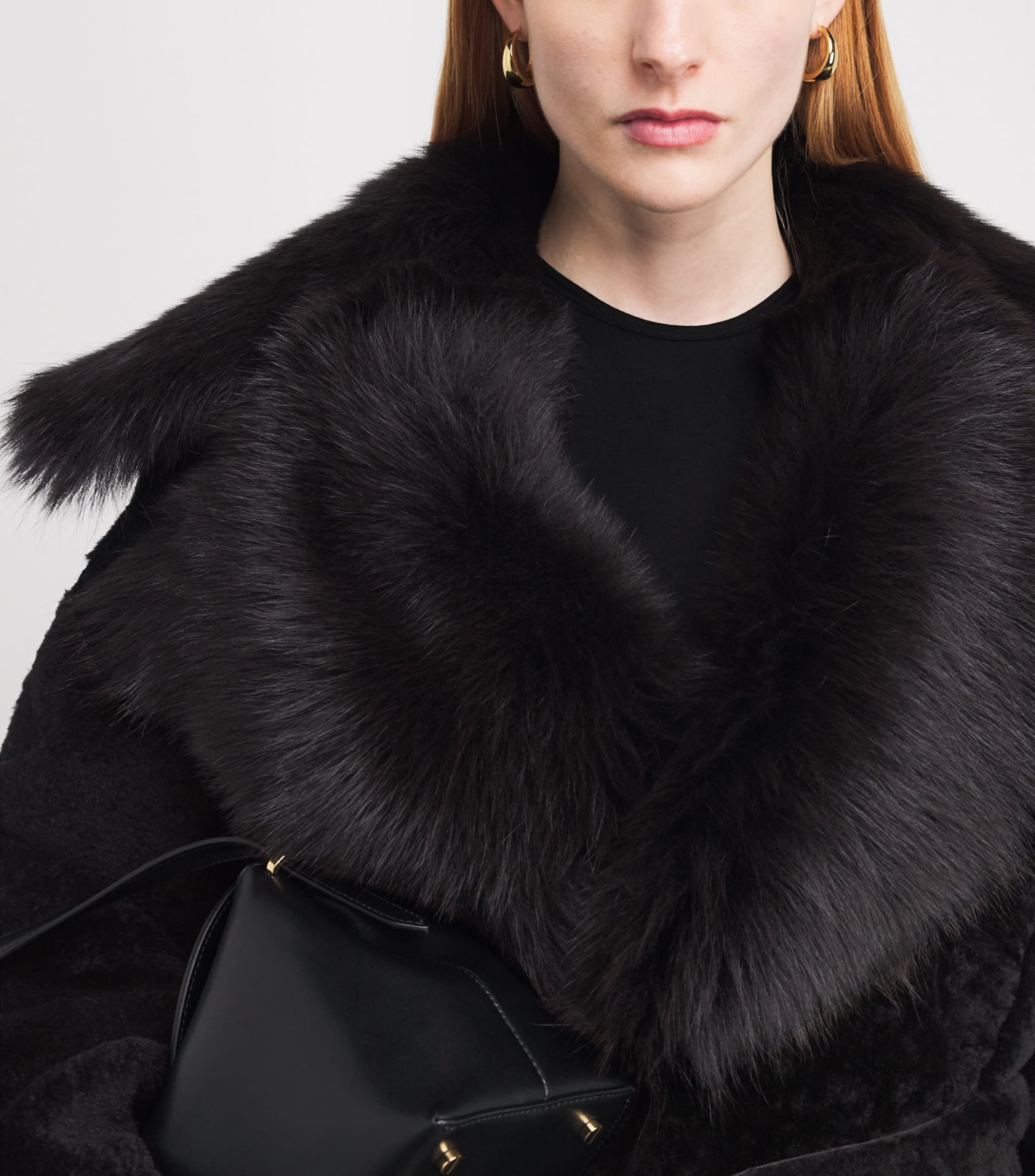 NOUR HAMMOUR Black Lambskin Shearling Renata Jacket | Harrods IN